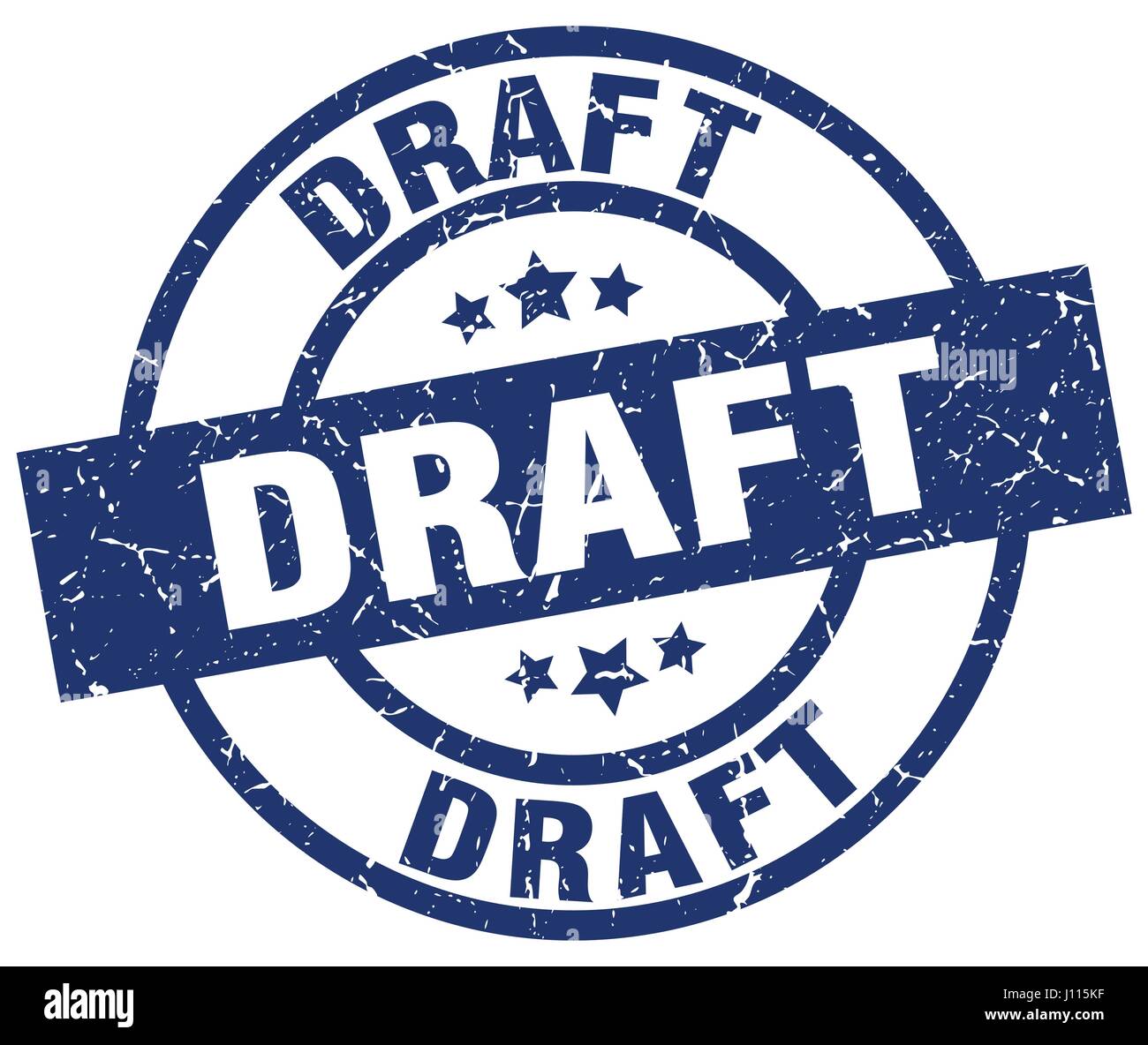 draft blue round grunge stamp Stock Vector Image & Art - Alamy