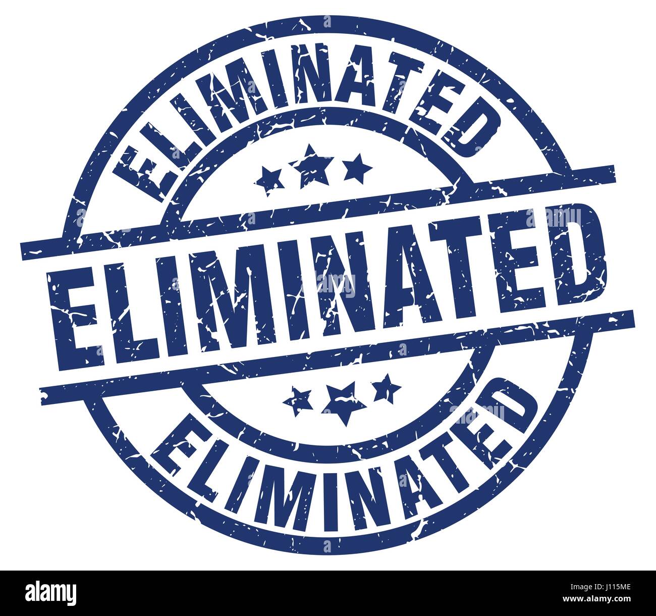 eliminated blue round grunge stamp Stock Vector Image & Art - Alamy
