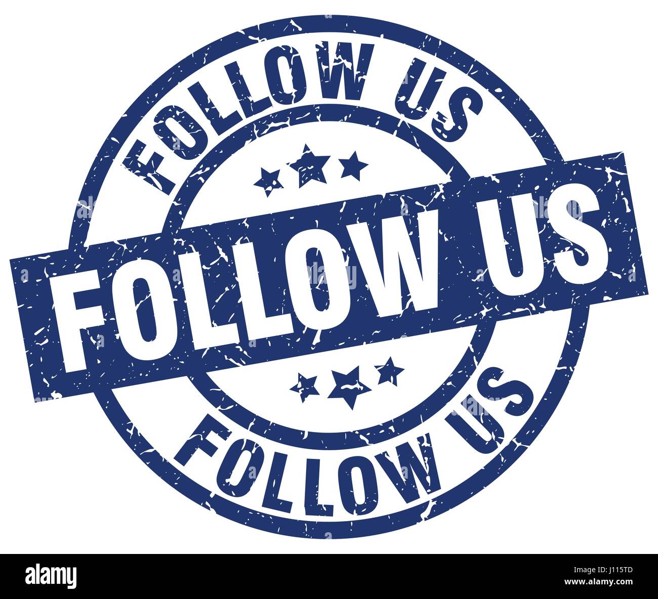 follow us blue round grunge stamp Stock Vector Image & Art - Alamy