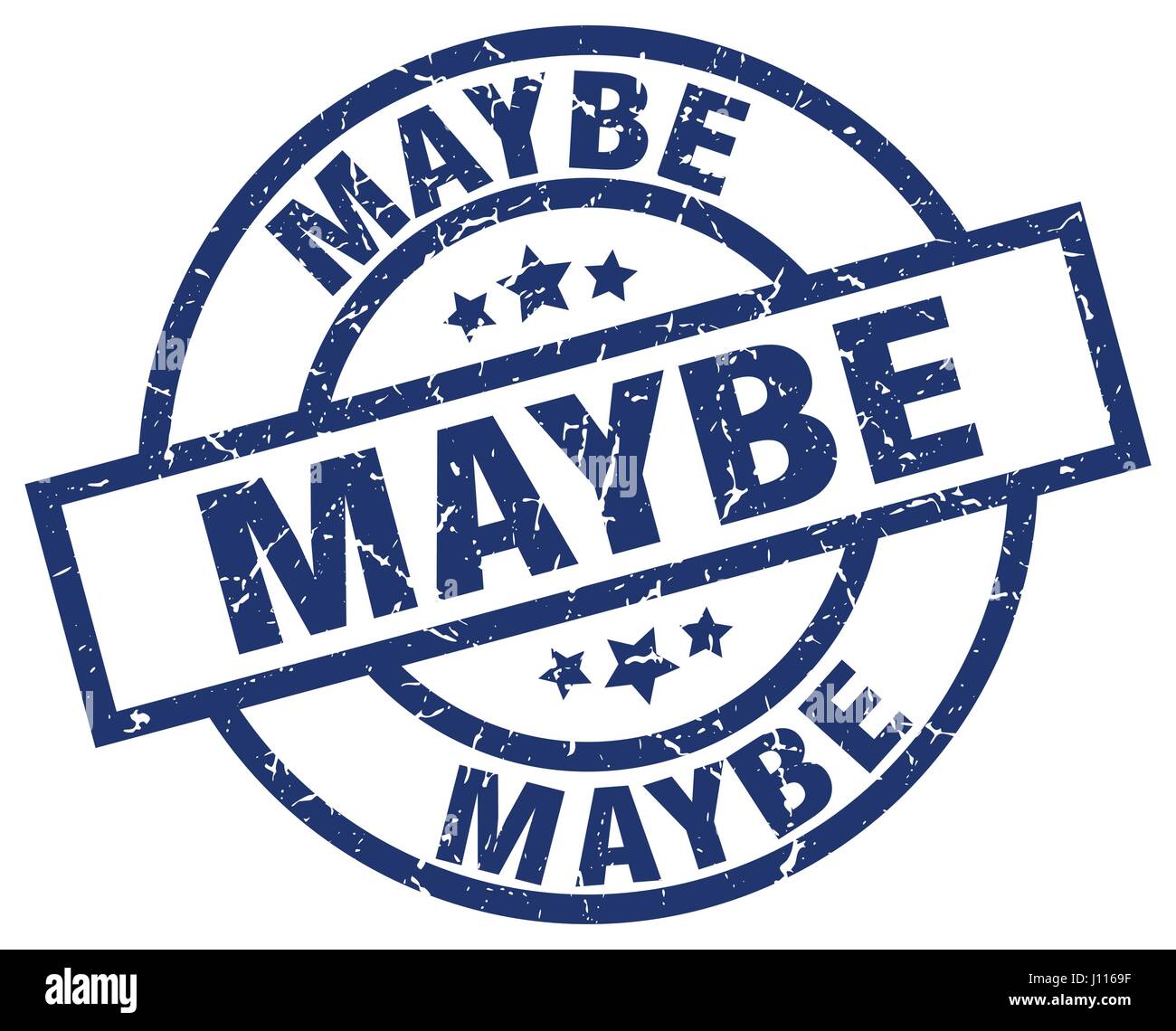 maybe blue round grunge stamp Stock Vector Image & Art - Alamy
