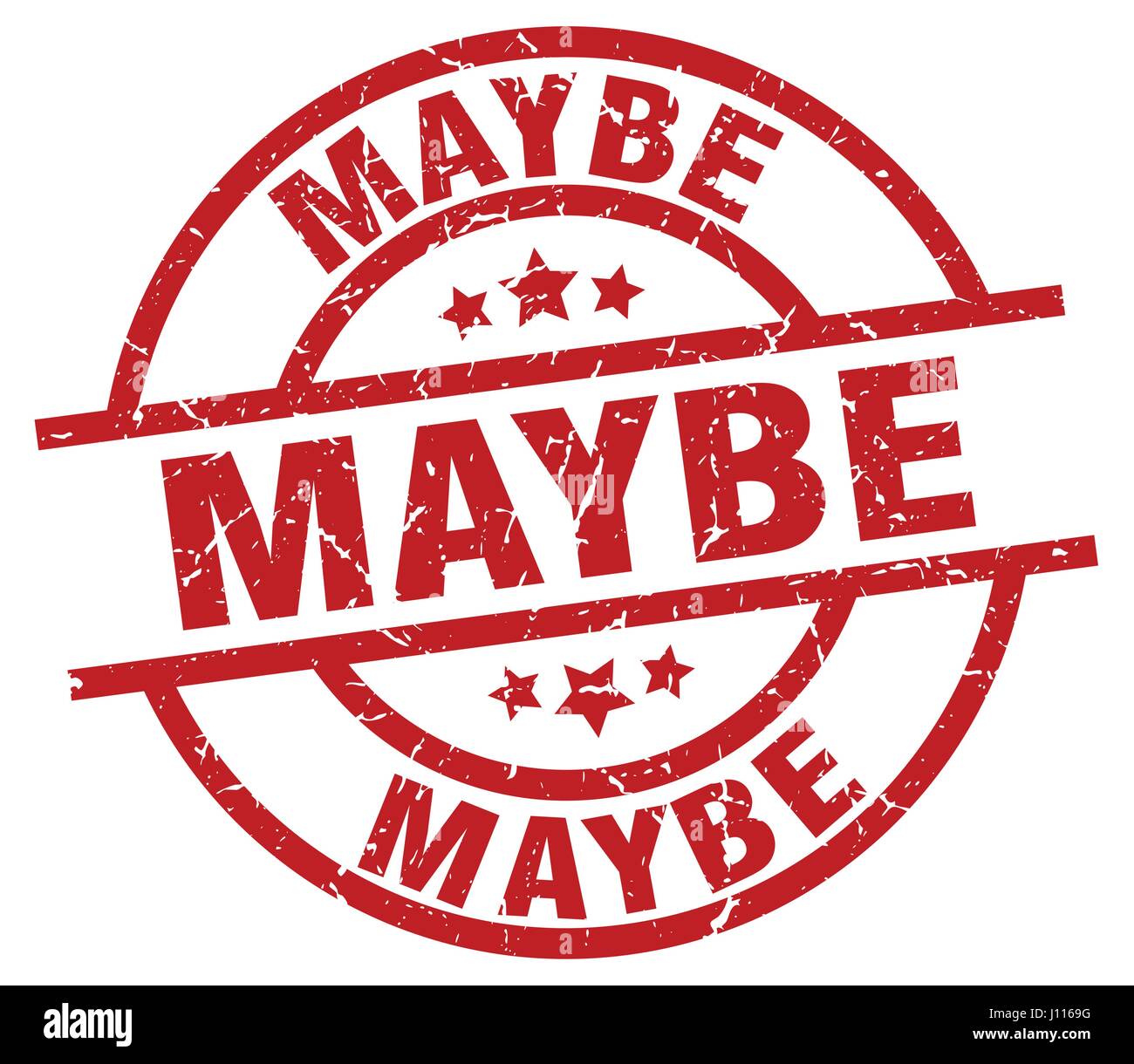 maybe round red grunge stamp Stock Vector Image & Art - Alamy
