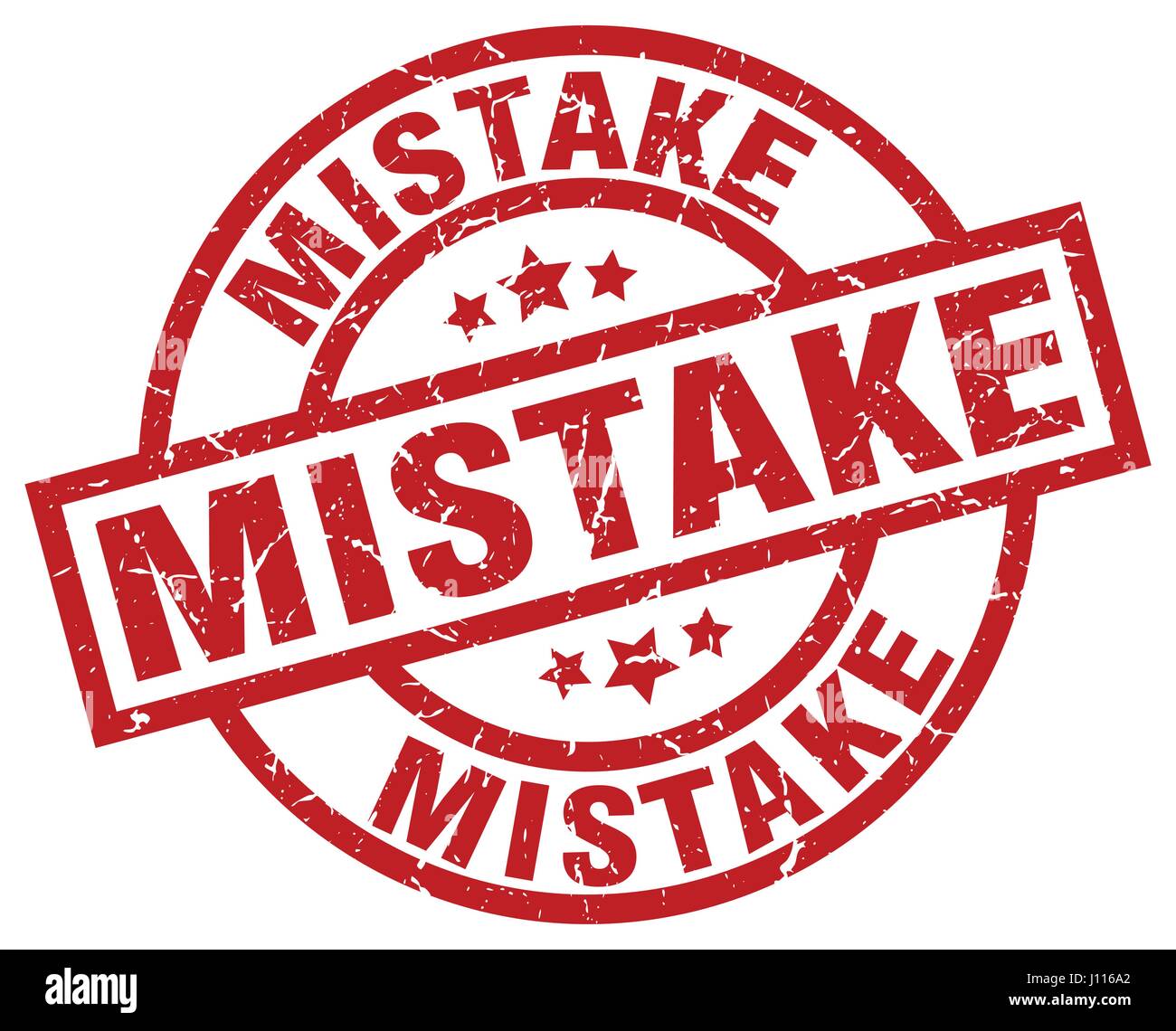 mistake round red grunge stamp Stock Vector Image & Art - Alamy