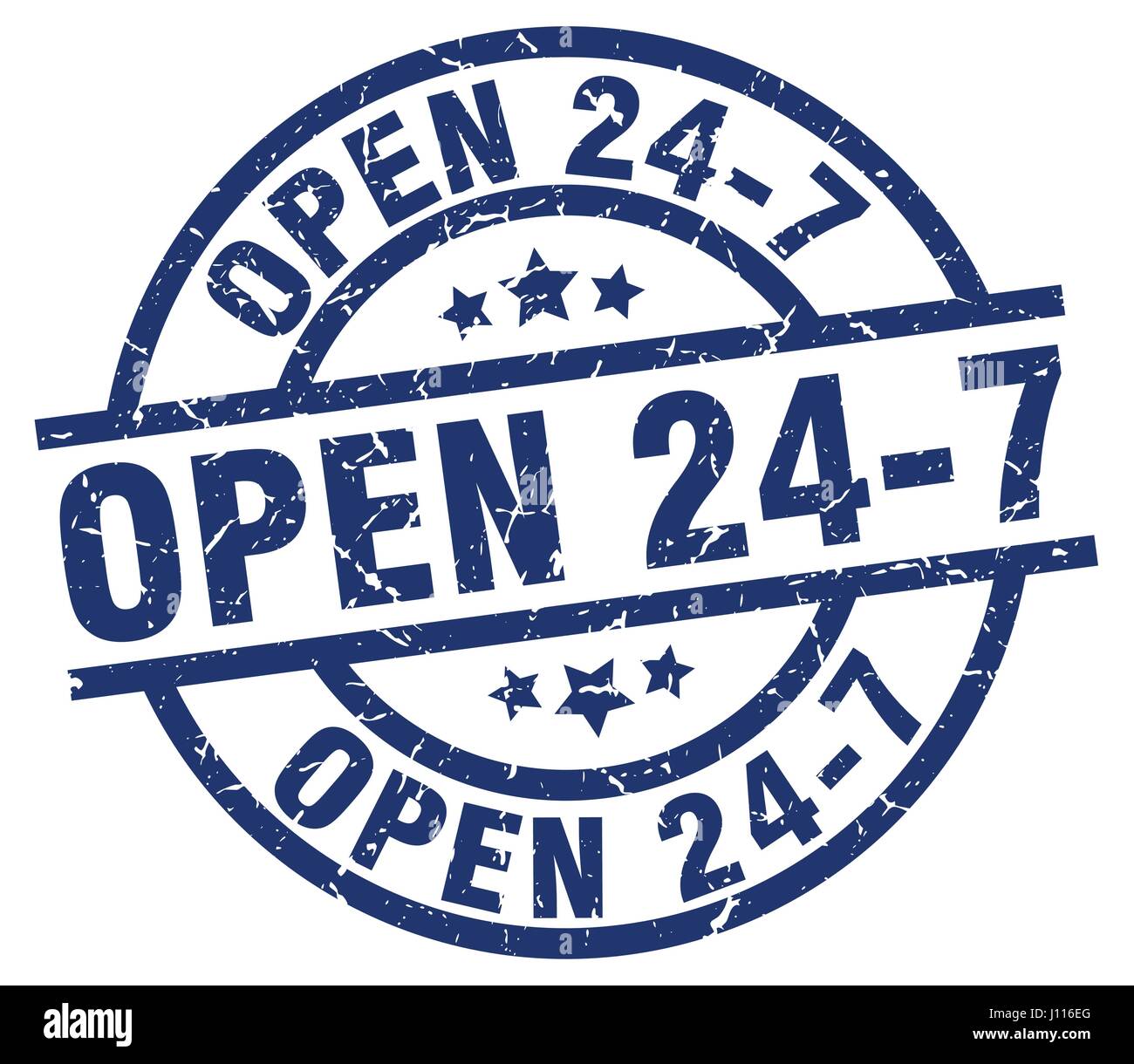 Open 24 7 rubber stamp hi-res stock photography and images - Alamy