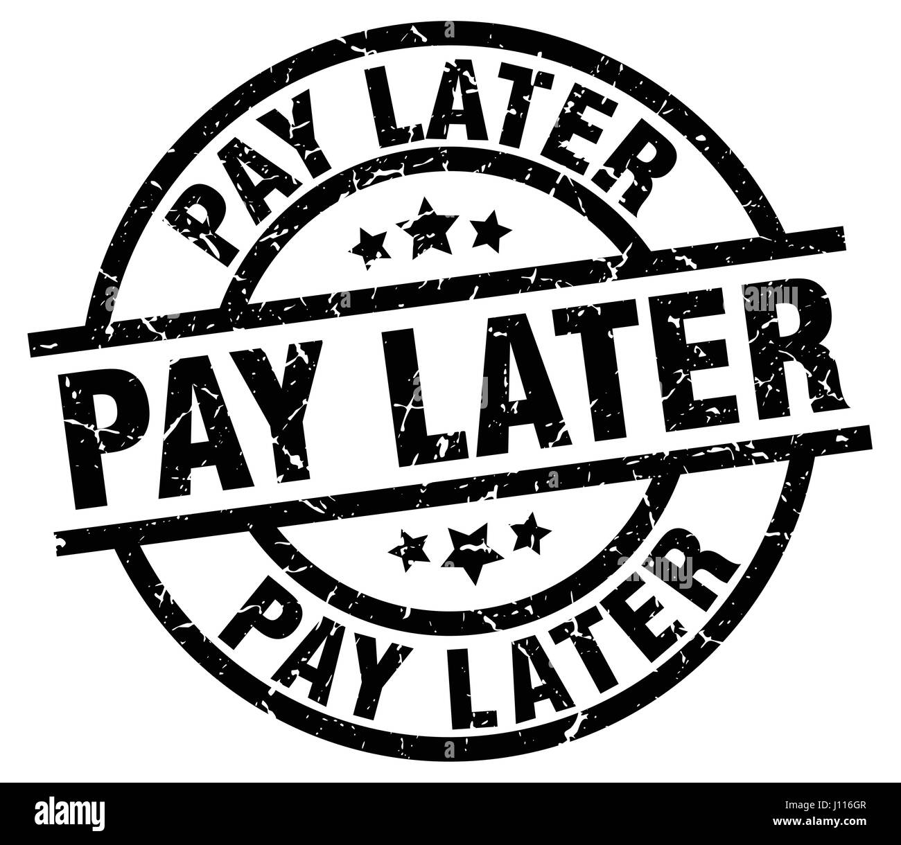 pay later round grunge black stamp Stock Vector Image & Art - Alamy
