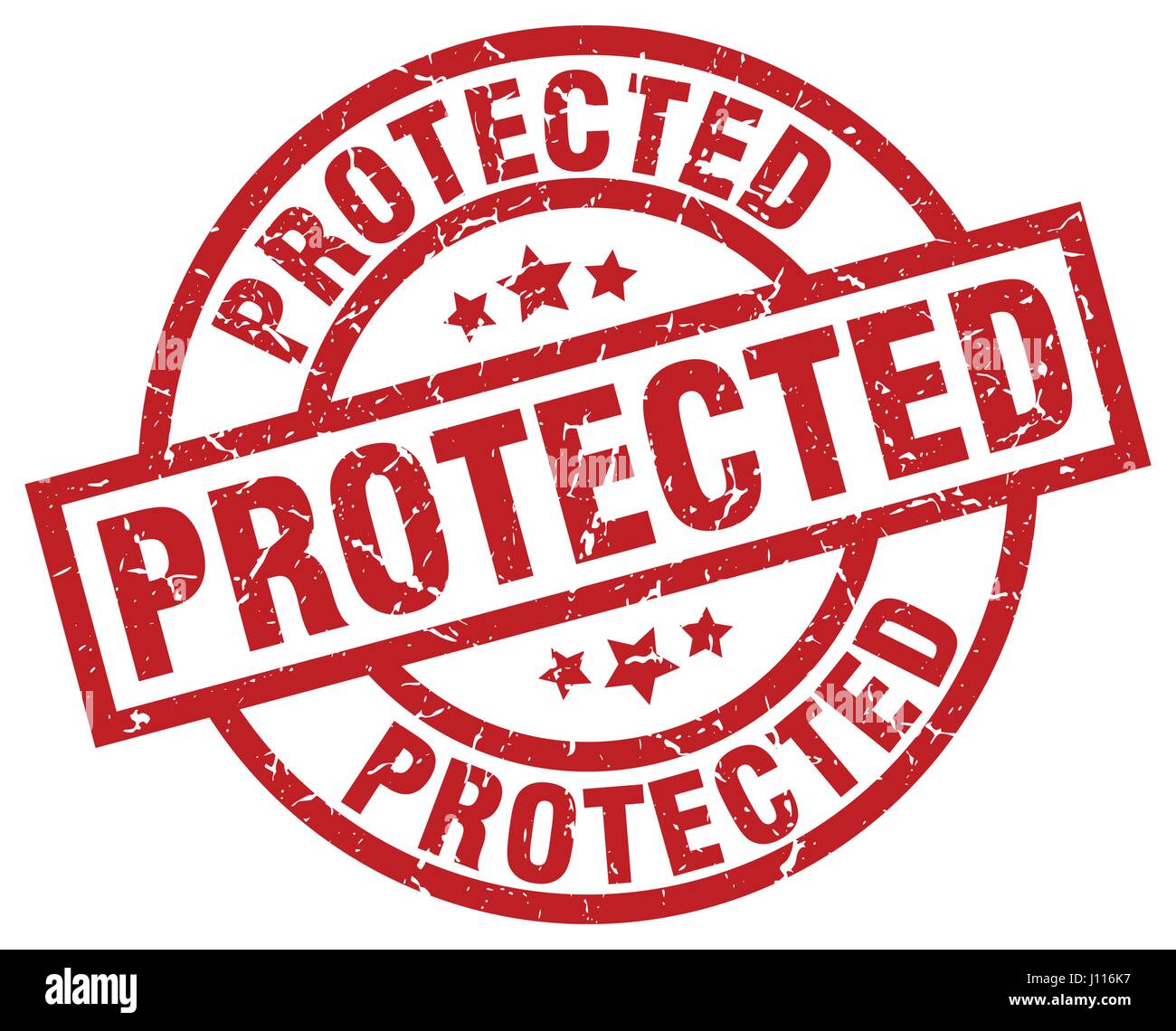 protected round red grunge stamp Stock Vector Image & Art - Alamy