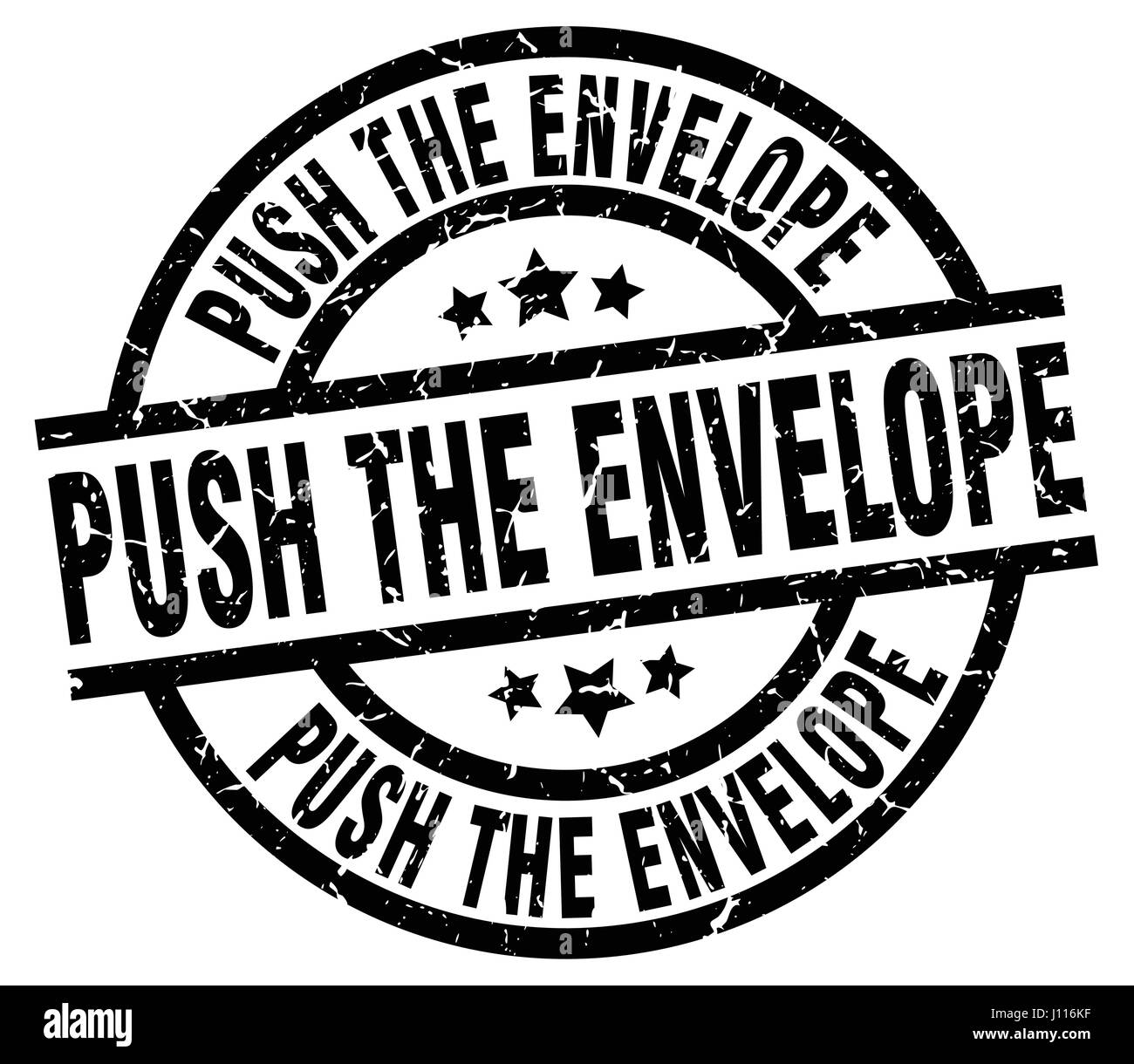 push the envelope round grunge black stamp Stock Vector Image & Art - Alamy