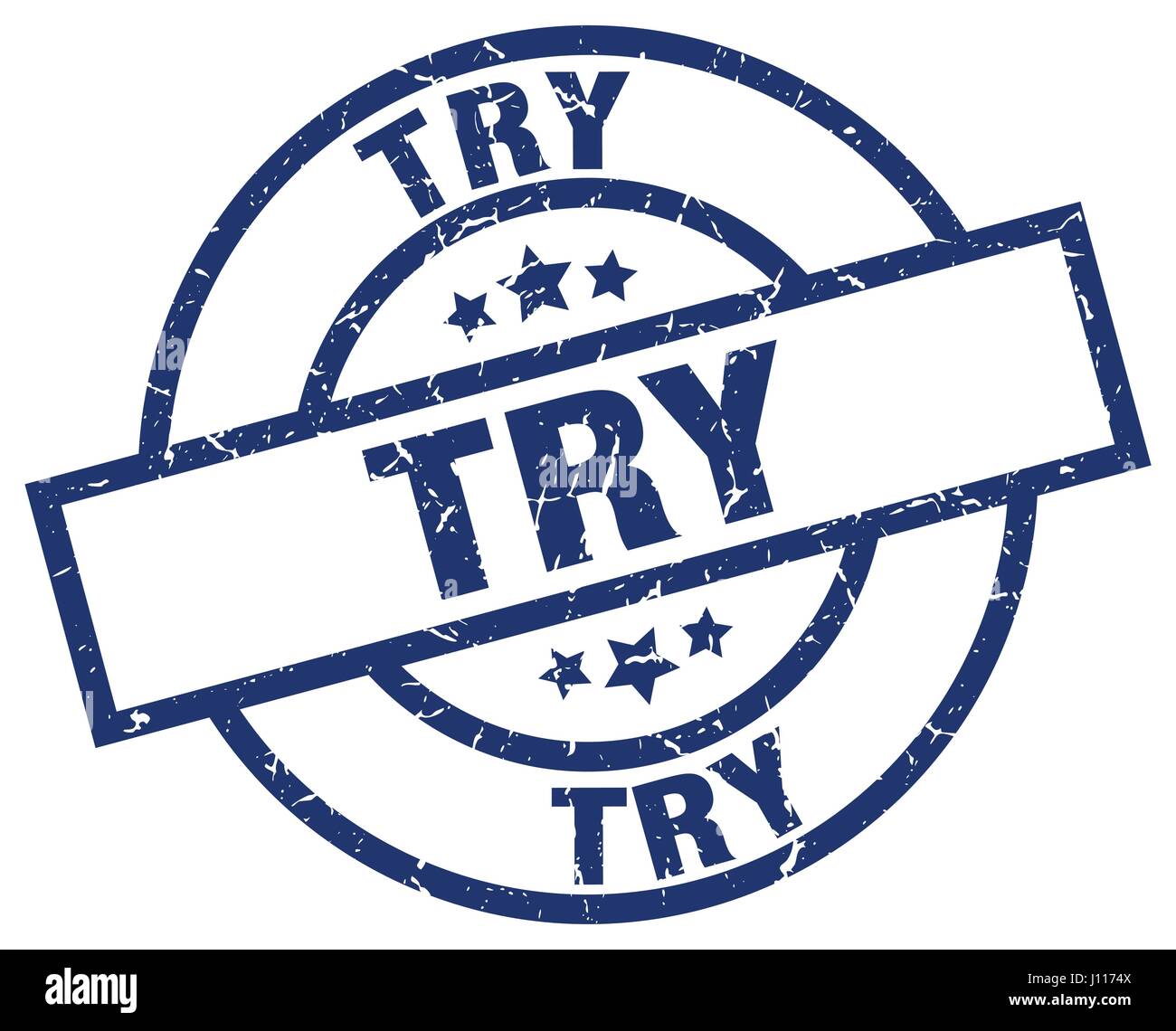 try blue round grunge stamp Stock Vector Image & Art - Alamy