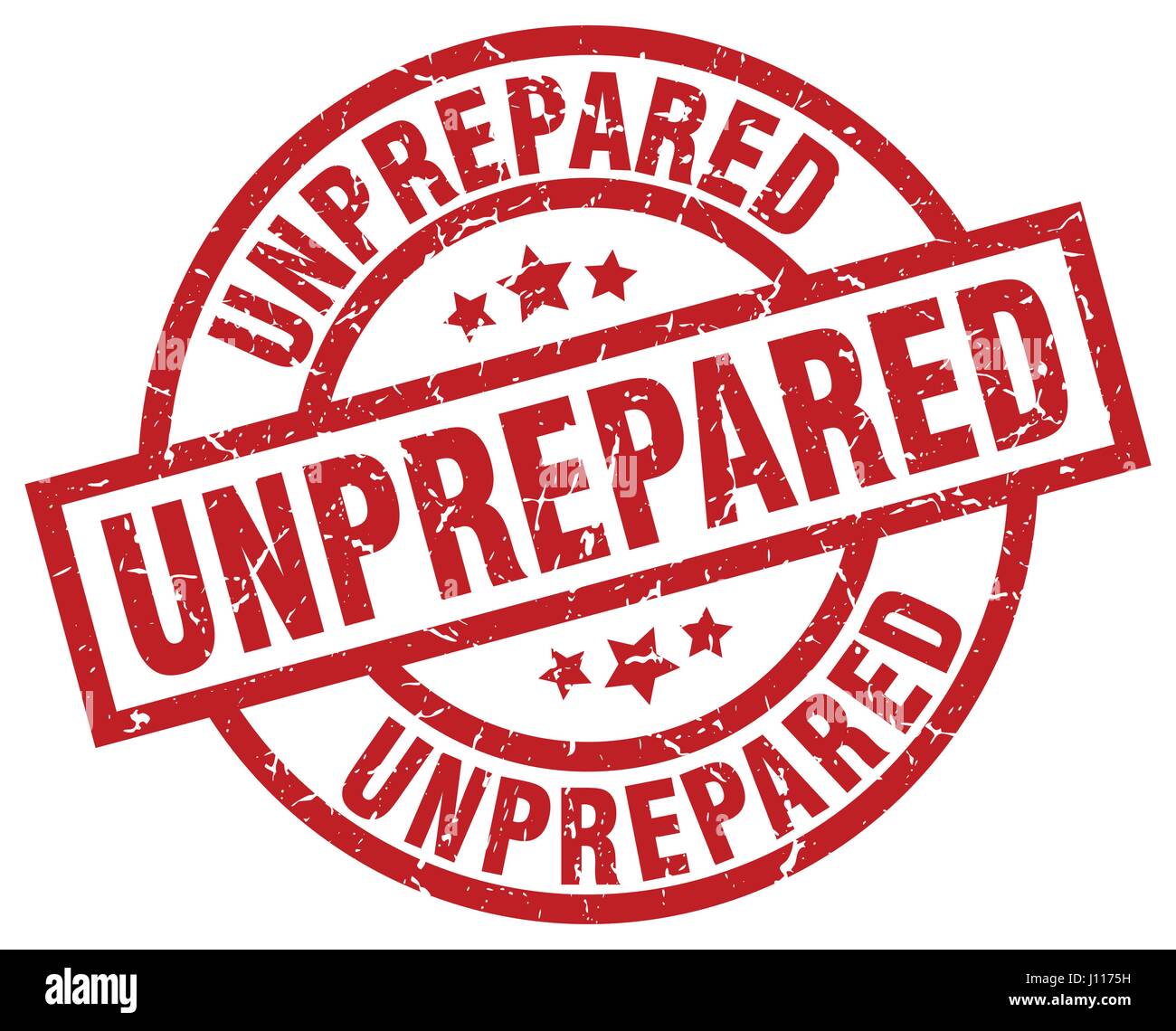 unprepared round red grunge stamp Stock Vector Image & Art - Alamy