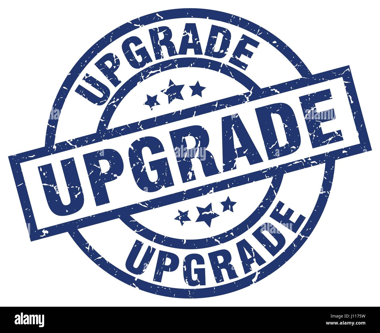 upgrade blue round grunge stamp Stock Vector Image & Art - Alamy