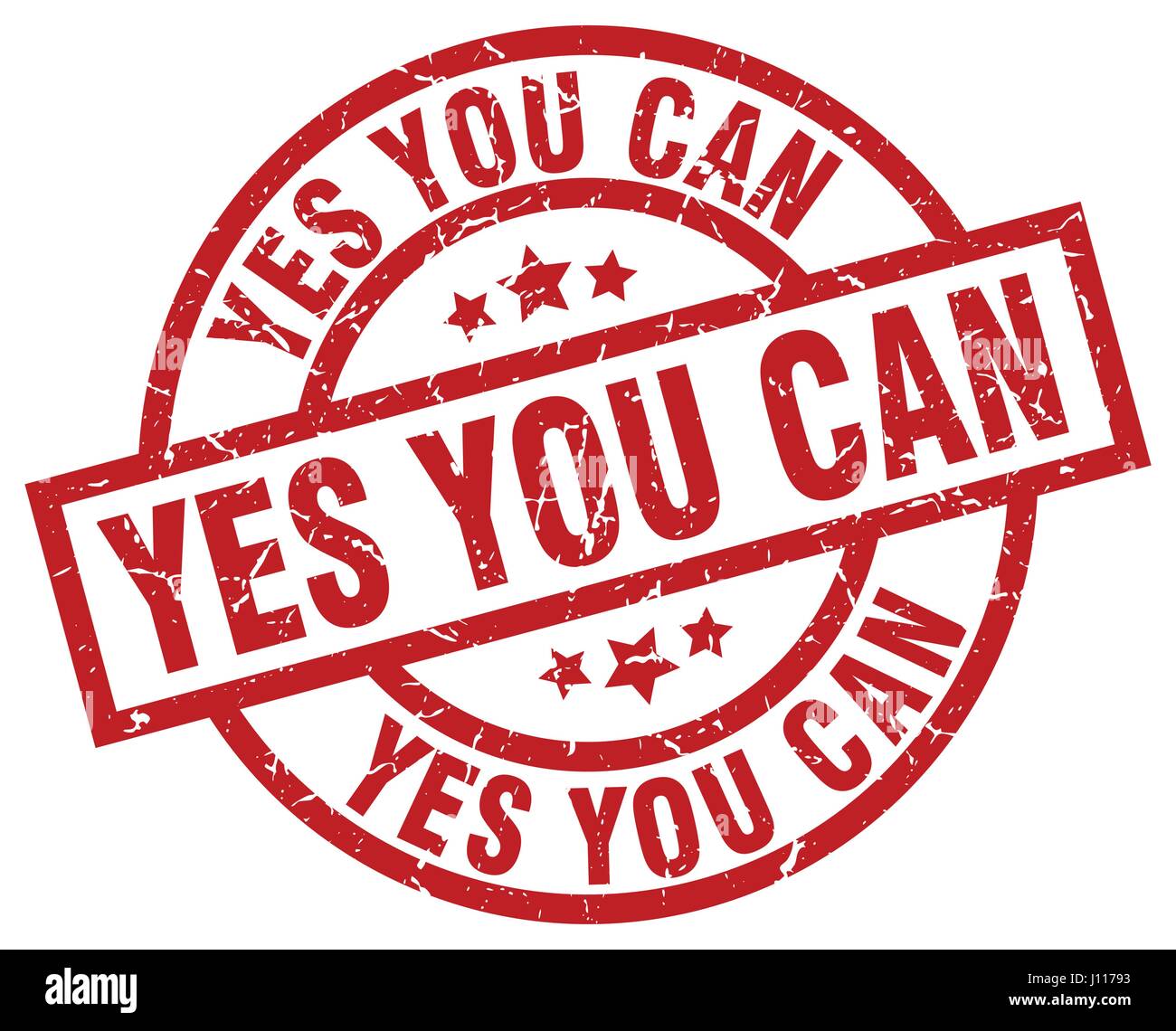 yes you can round red grunge stamp Stock Vector Image & Art - Alamy