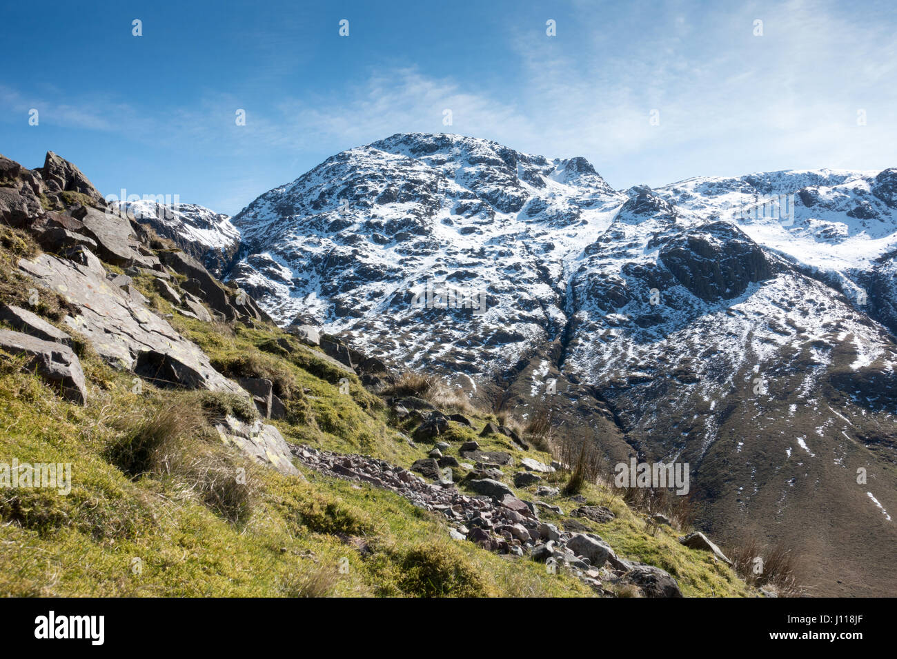 Great End, the end peak of the Scafell Pike massif in the English Lake ...