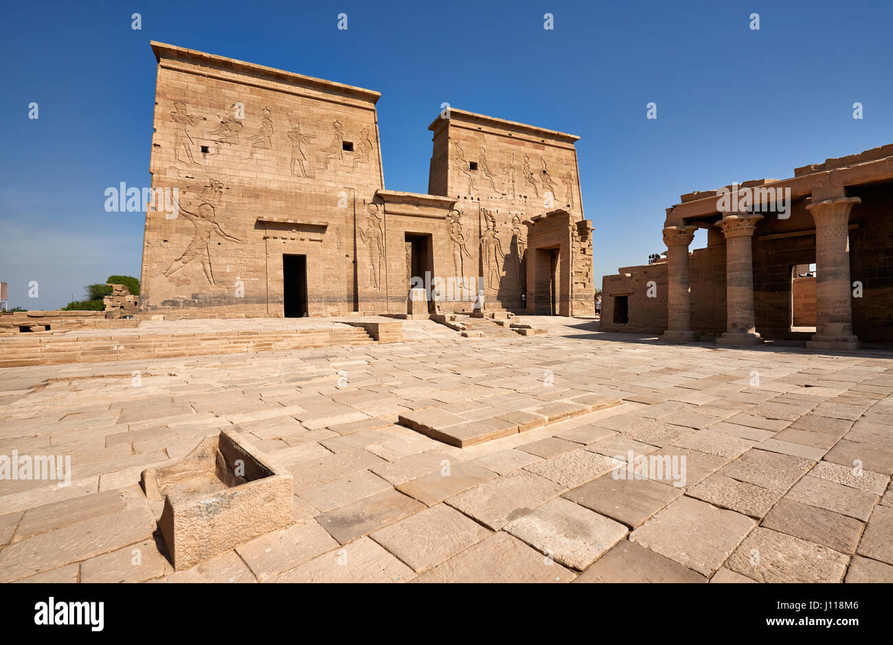 the ptolemaic temple of Isis from Philae, Aswan, Egypt, Africa Stock ...
