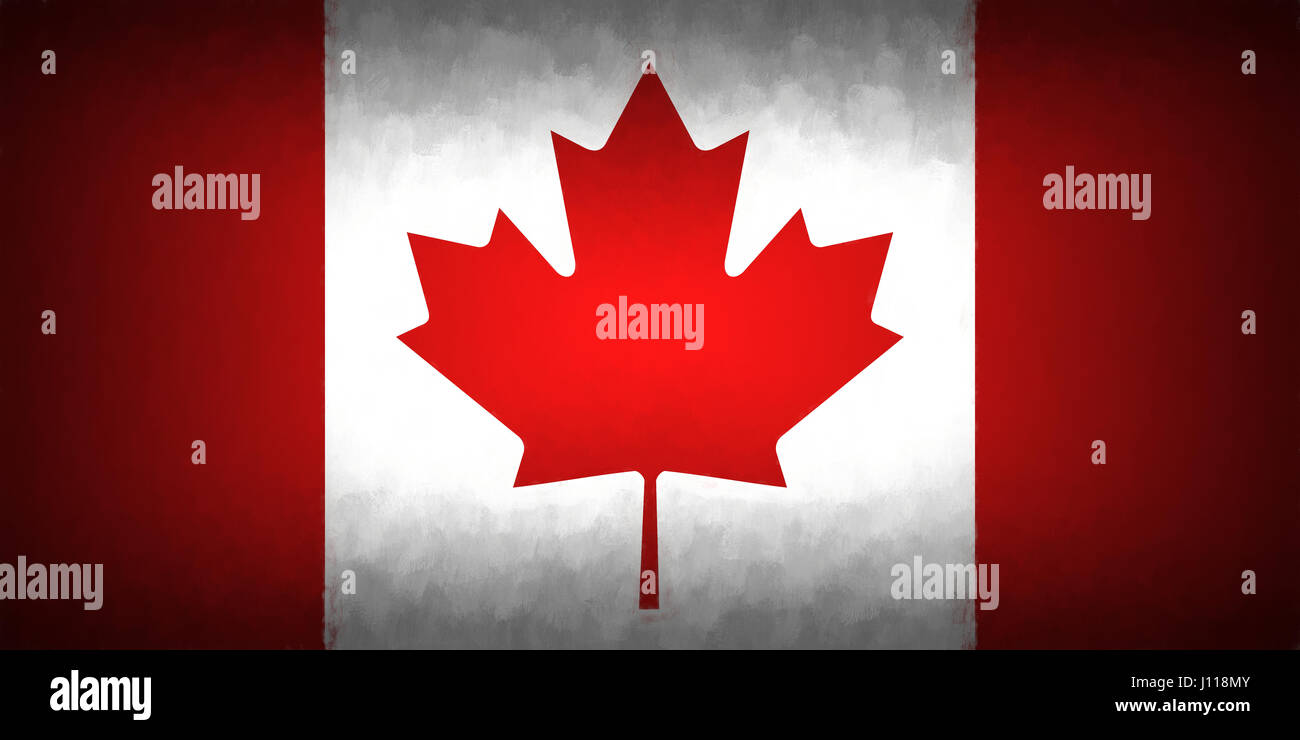Illustration of the Canadian Flag with a vignette look Stock Photo - Alamy