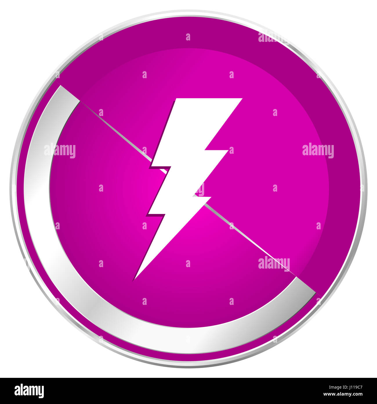 Bolt web design violet silver metallic border internet icon Stock Photo ...