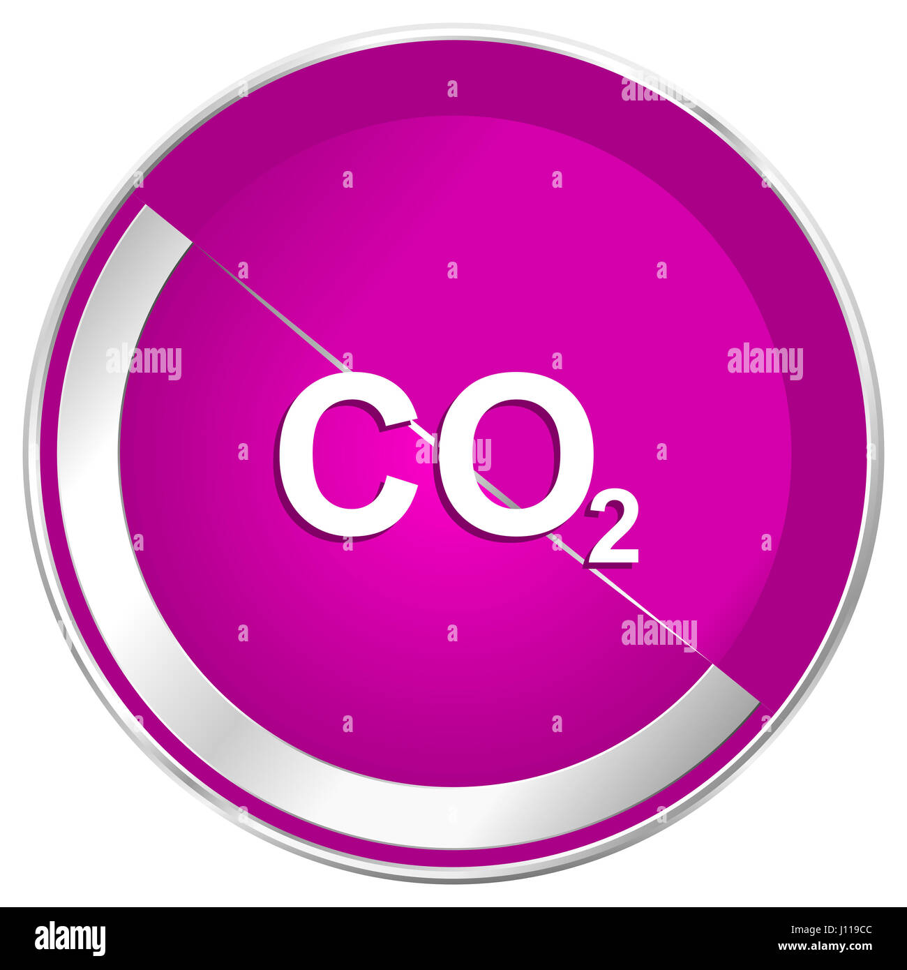 Carbon dioxide web design violet silver metallic border internet icon ...