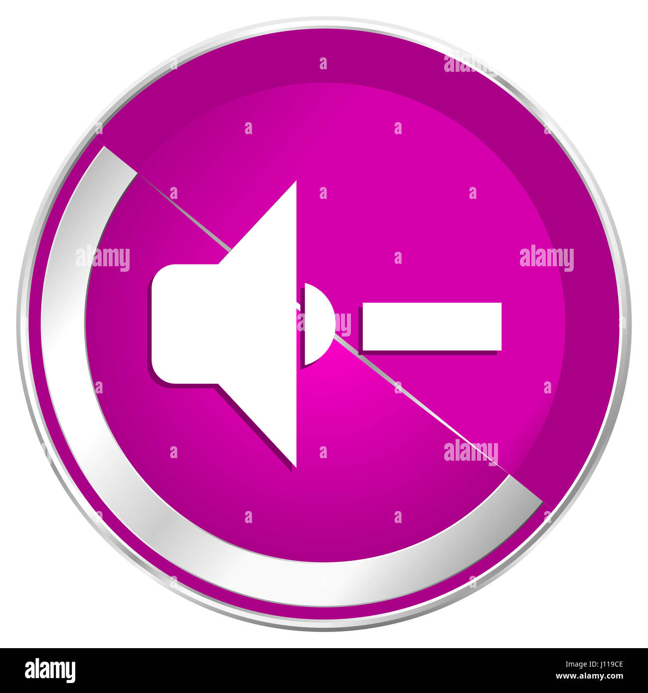 Speaker volume web design violet silver metallic border internet icon ...