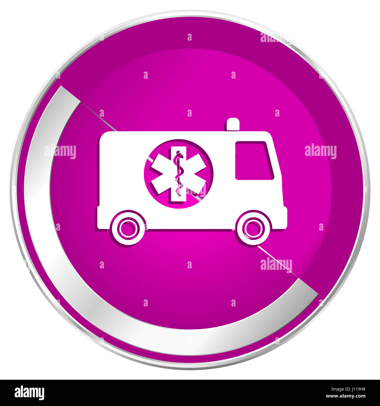 Ambulance web design violet silver metallic border internet icon Stock ...