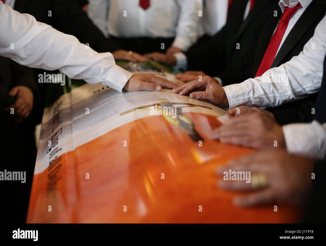 Mourners touch the coffin of Simon Doherty, father of My Big Fat Gypsy ...