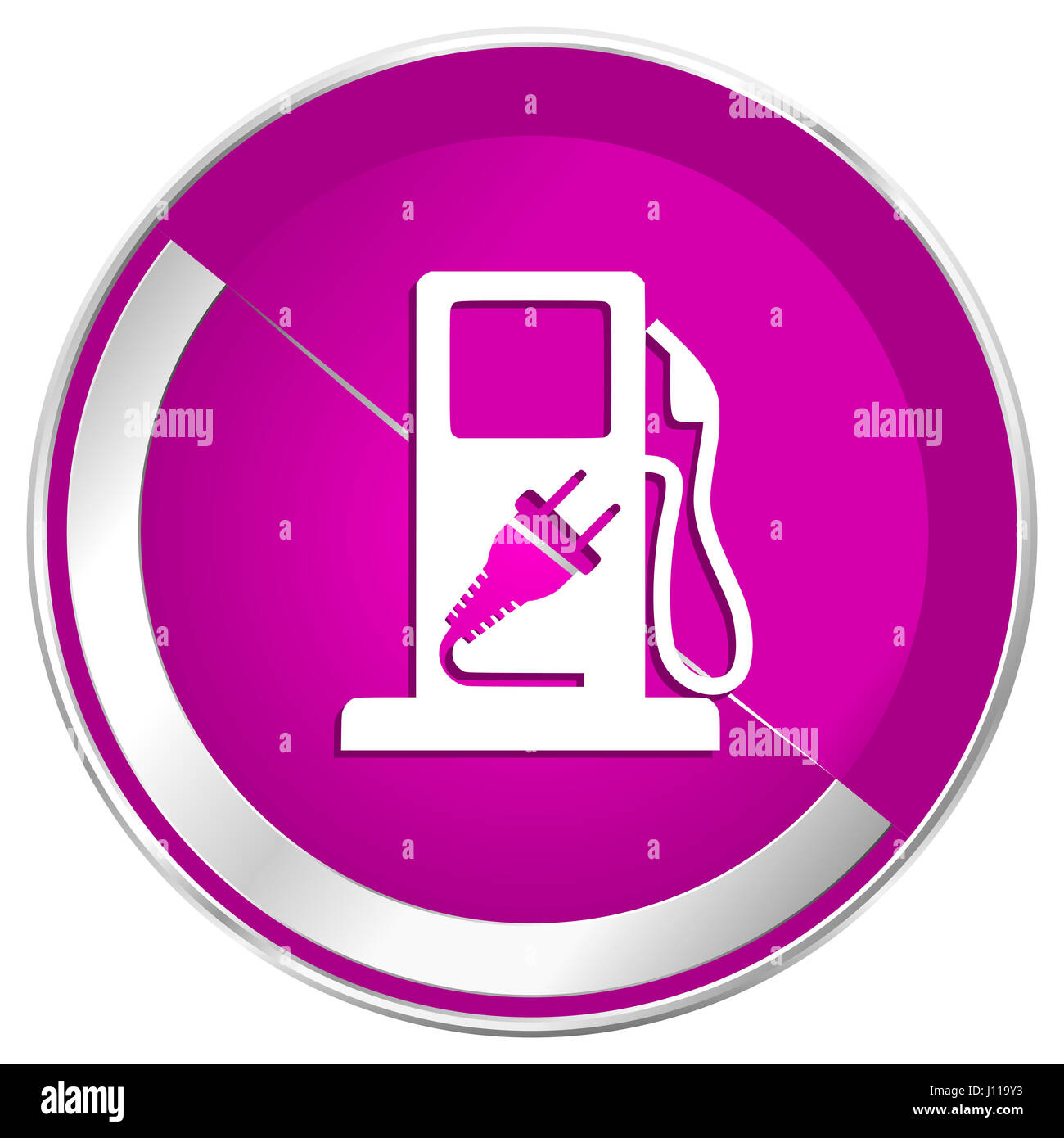 Fuel web design violet silver metallic border internet icon Stock Photo ...