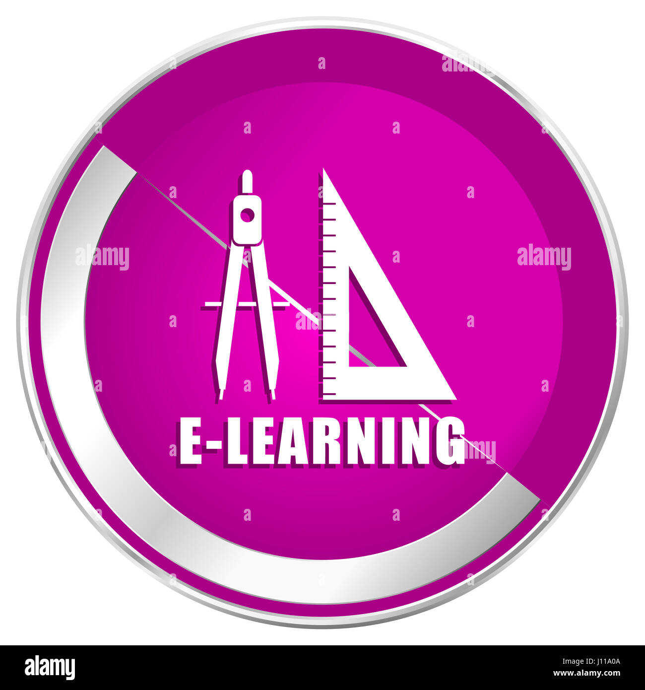 Learning web design violet silver metallic border internet icon Stock ...