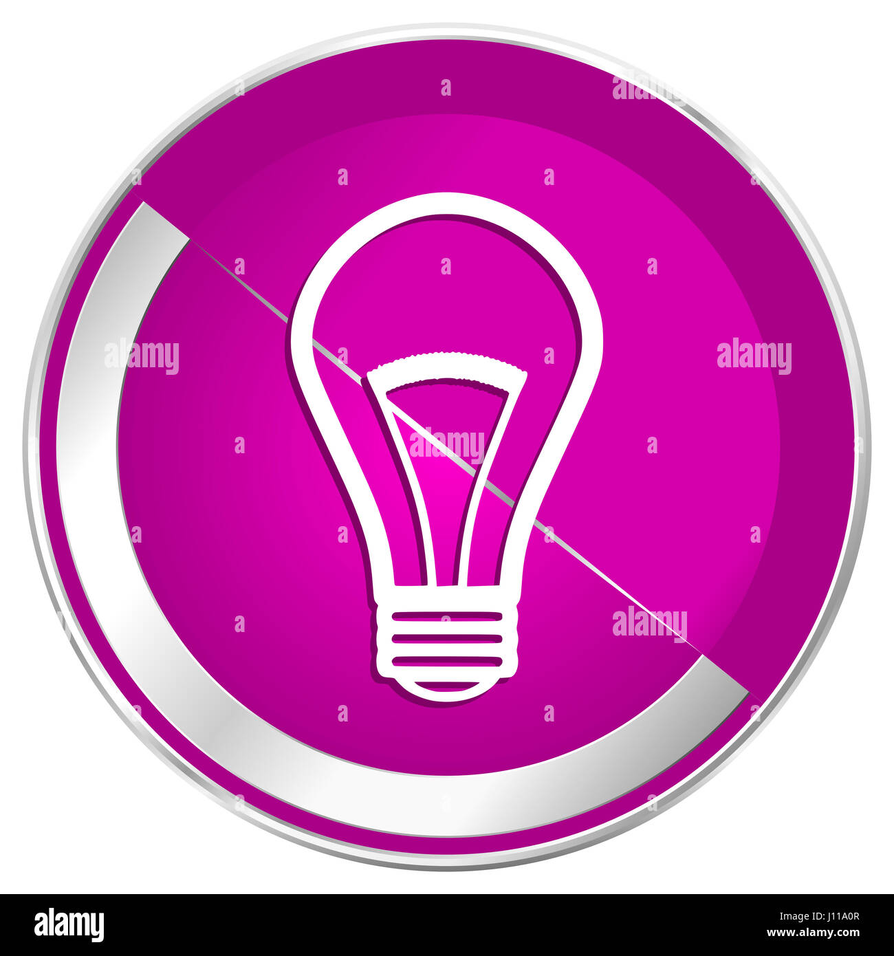 Bulb web design violet silver metallic border internet icon Stock Photo ...