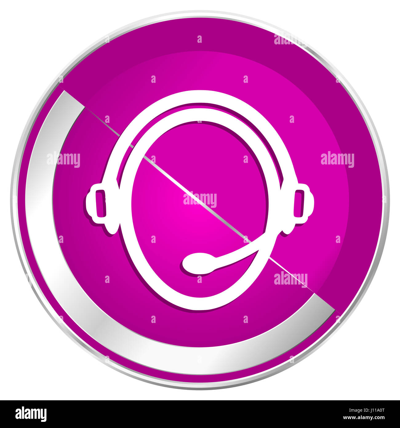 Customer service web design violet silver metallic border internet icon ...