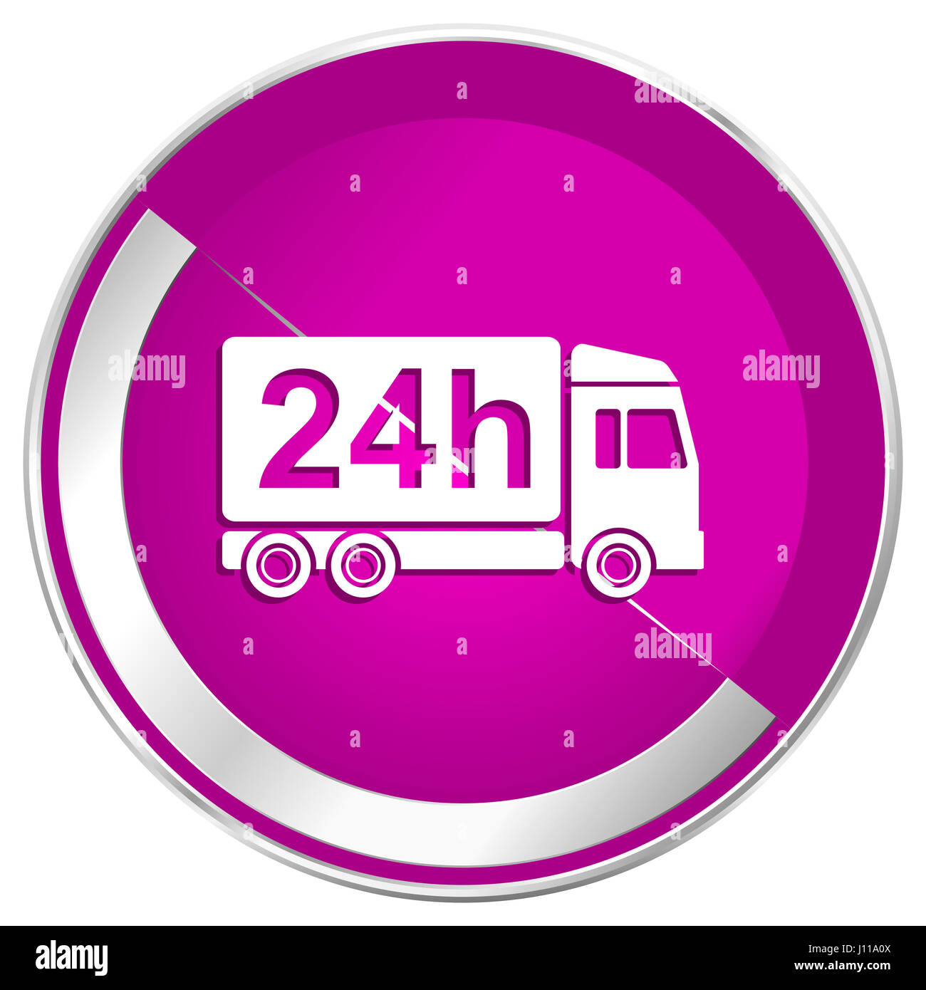 Delivery web design violet silver metallic border internet icon Stock ...