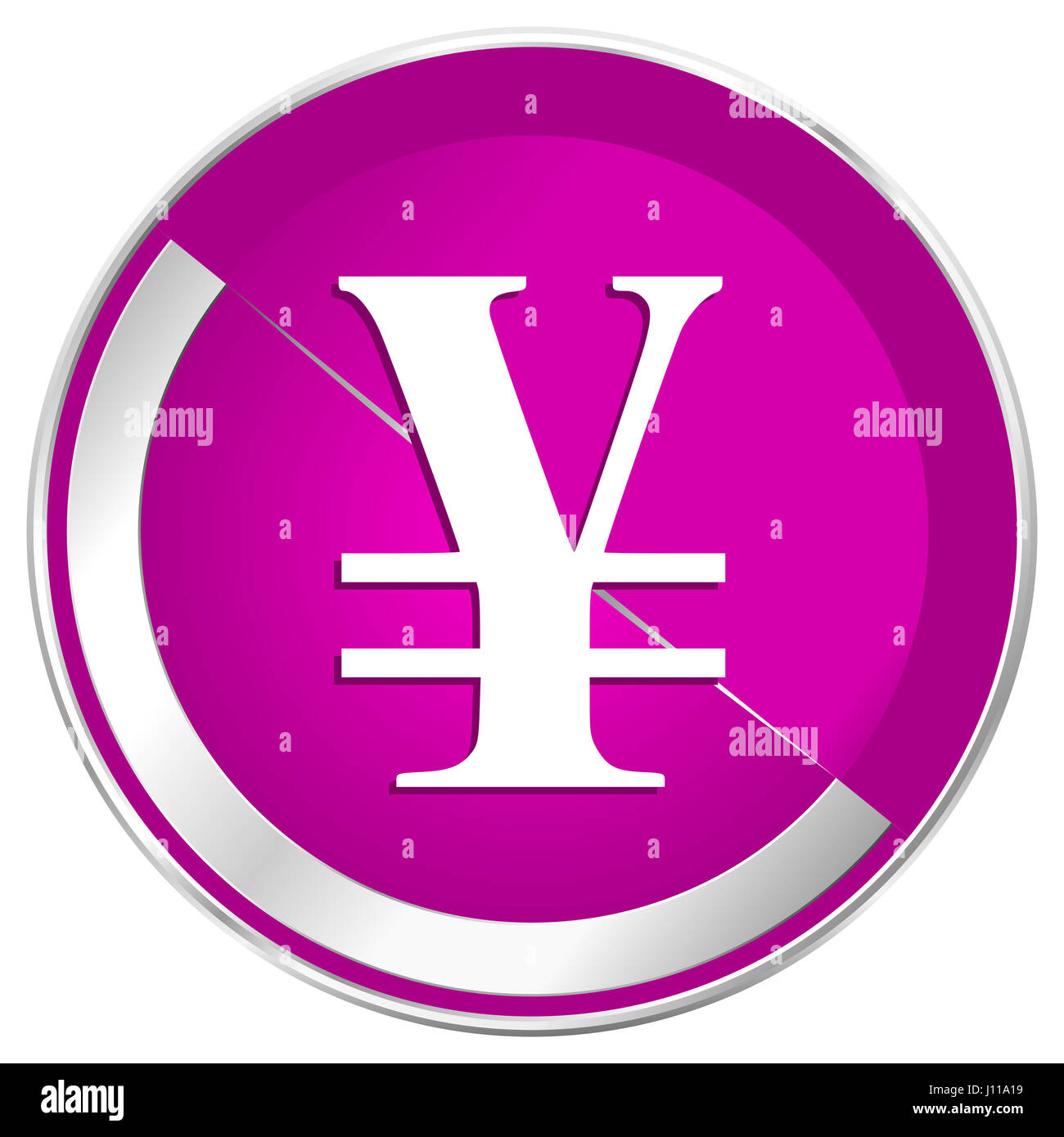 Yen web design violet silver metallic border internet icon Stock Photo ...