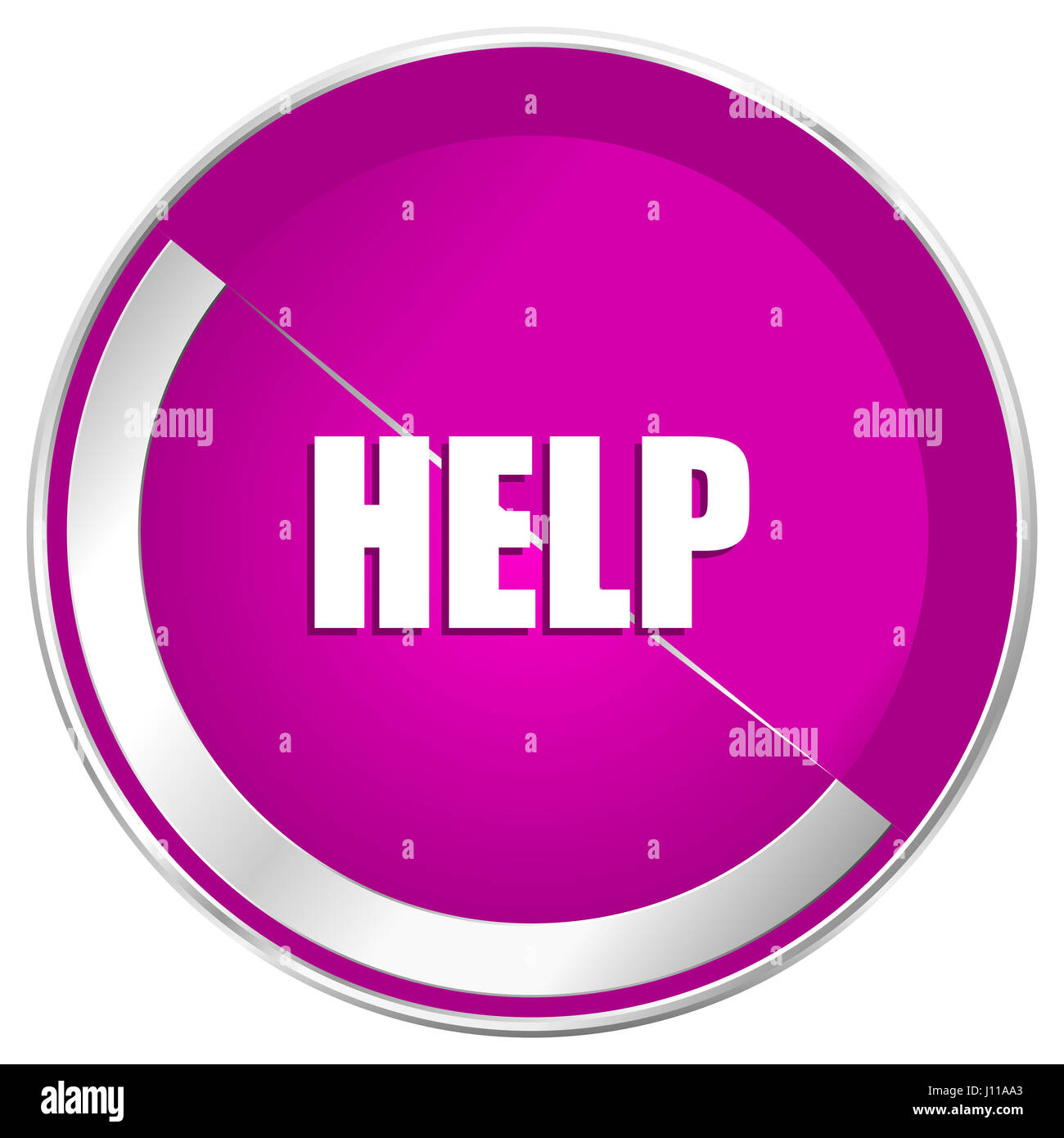 Help web design violet silver metallic border internet icon Stock Photo ...