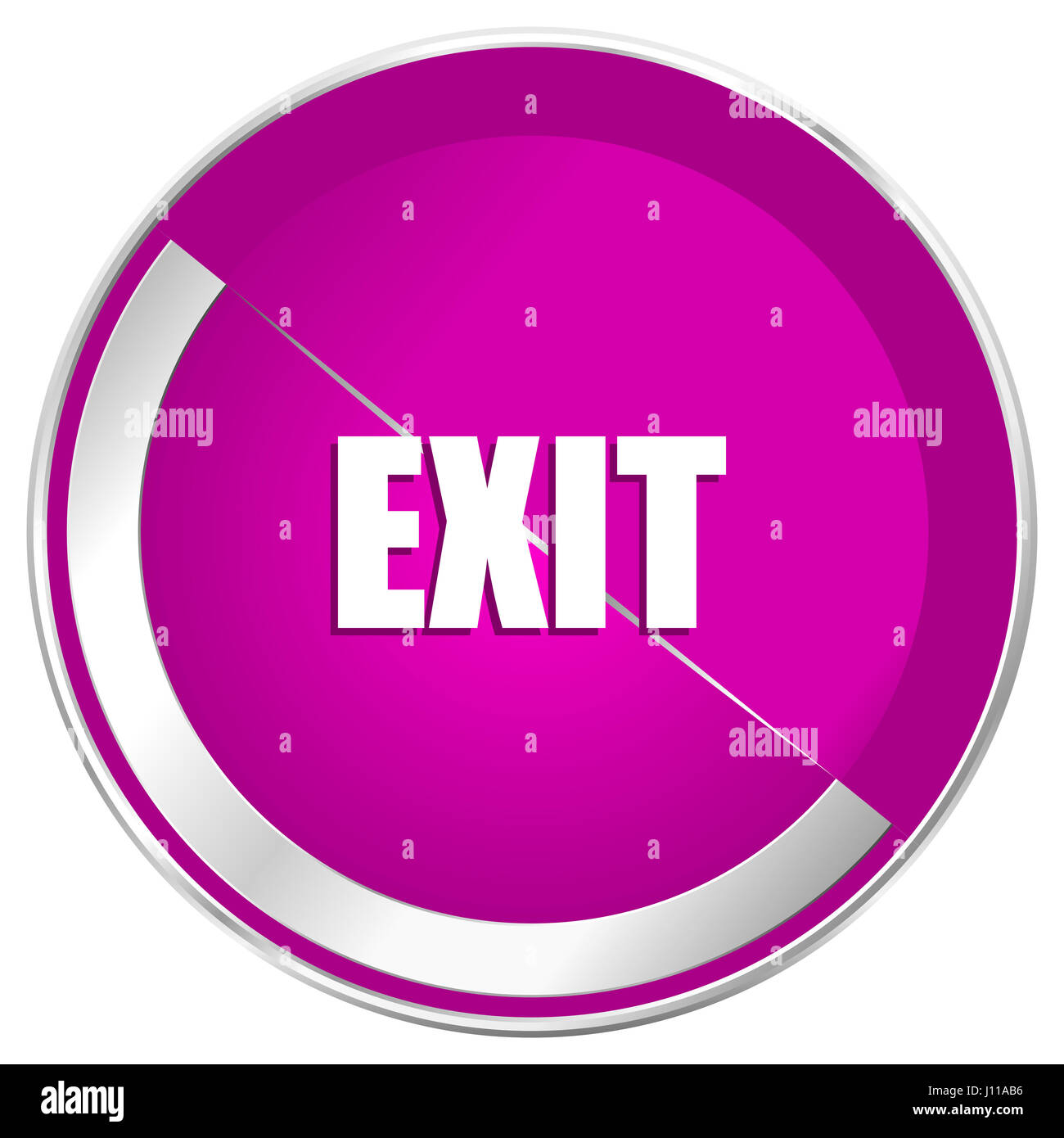 Exit web design violet silver metallic border internet icon Stock Photo ...