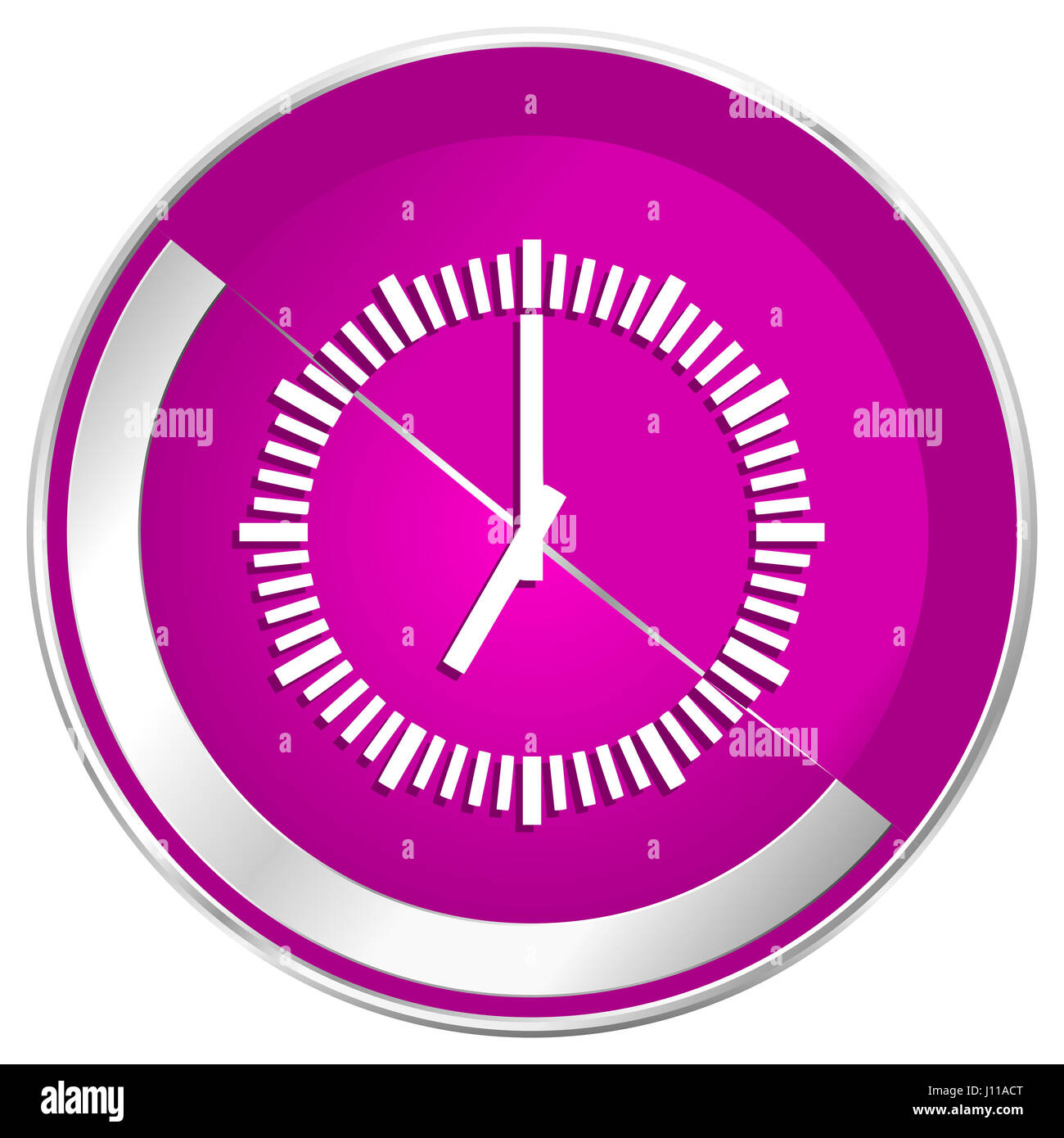 Time web design violet silver metallic border internet icon Stock Photo ...