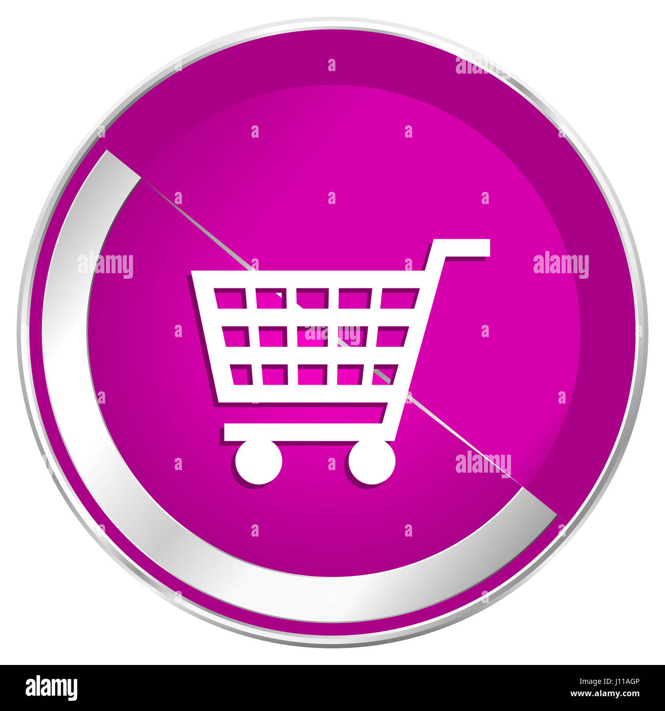 Cart web design violet silver metallic border internet icon Stock Photo - Alamy