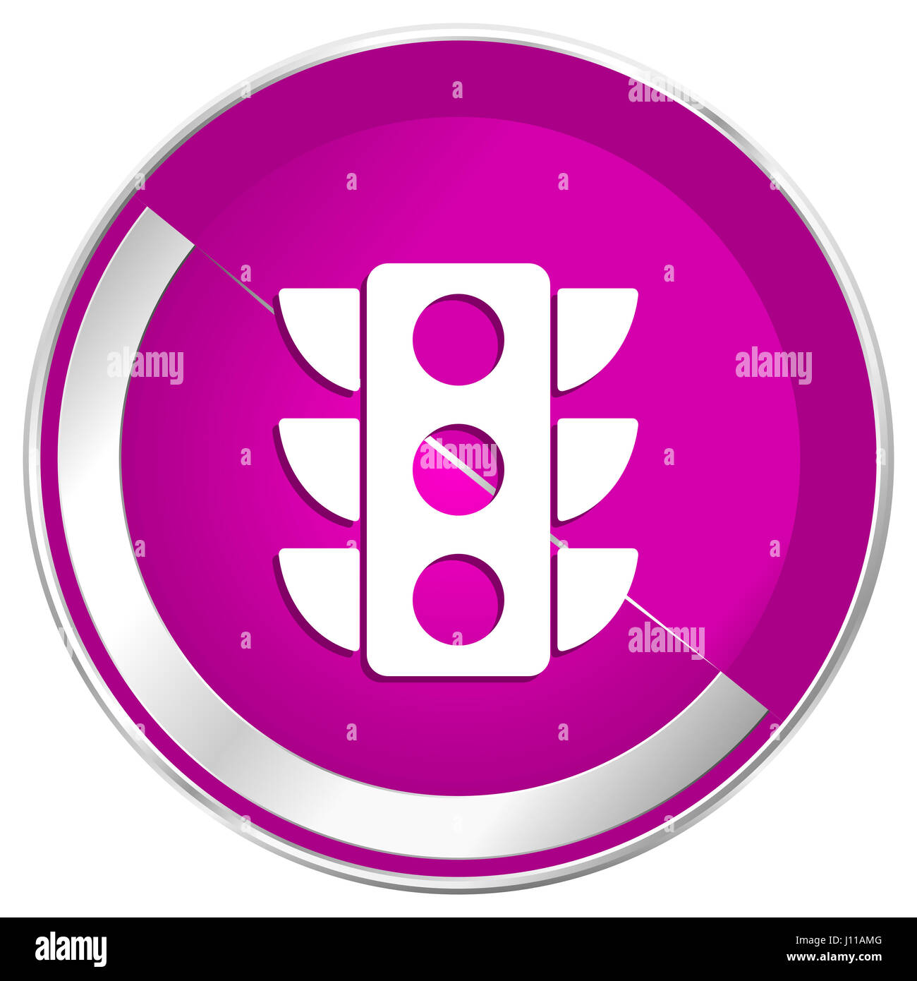 Traffic lights web design violet silver metallic border internet icon ...