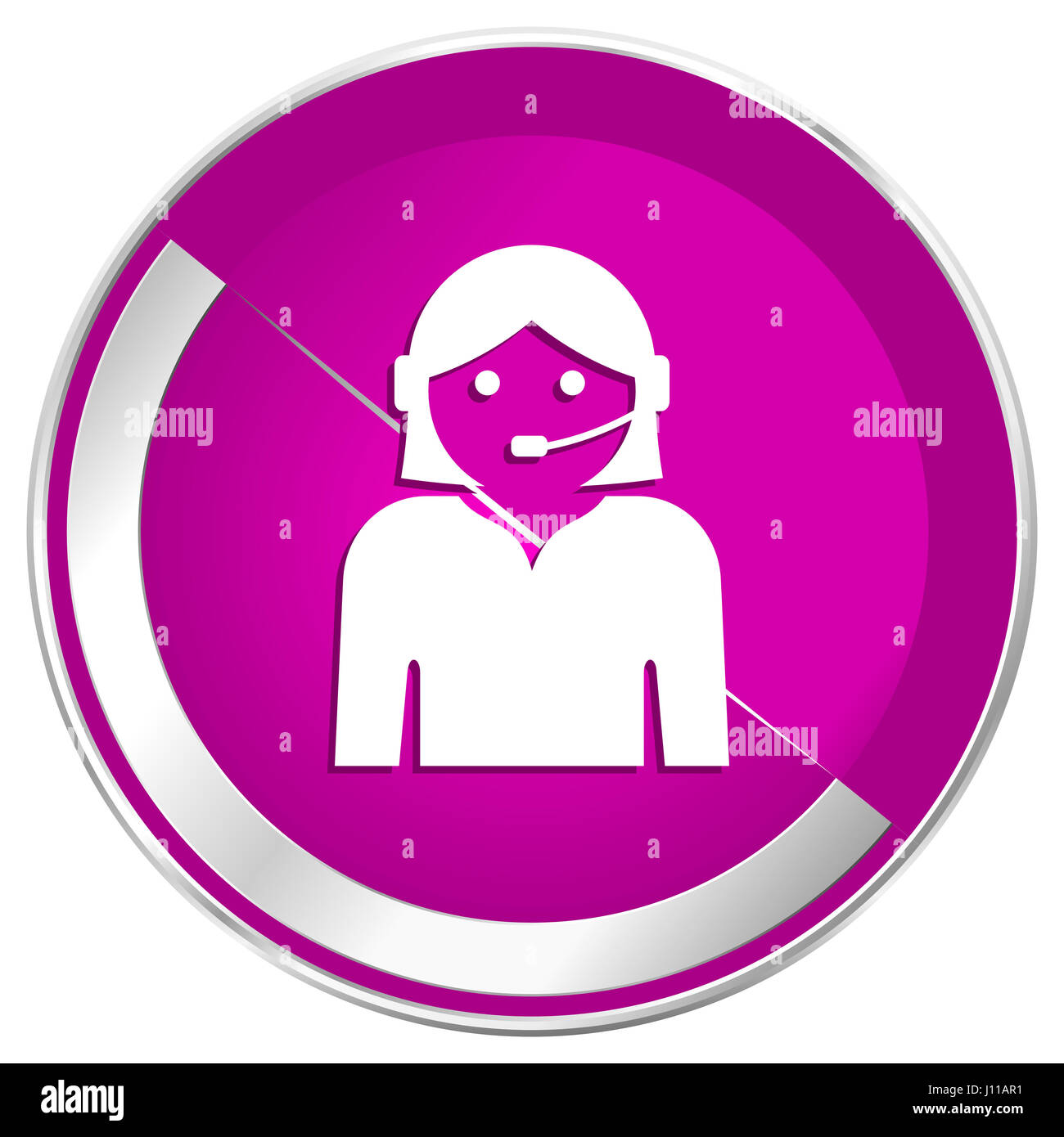 Female web design violet silver metallic border internet icon Stock ...