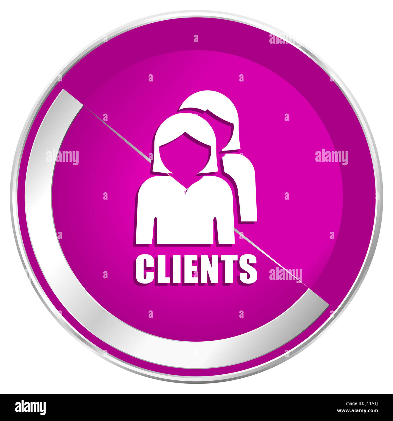 Clients web design violet silver metallic border internet icon Stock ...
