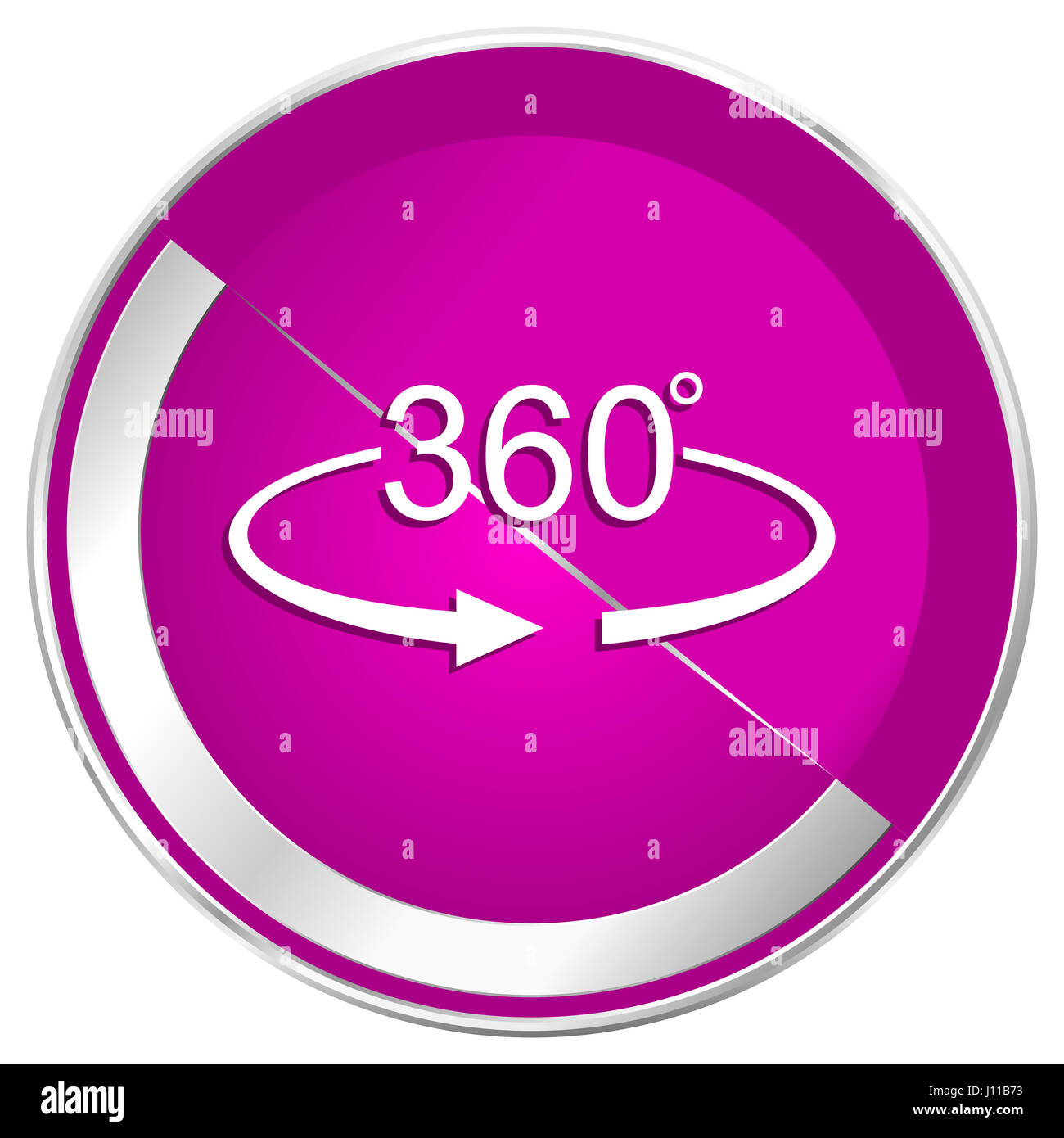 Panorama 360 web design violet silver metallic border internet icon ...