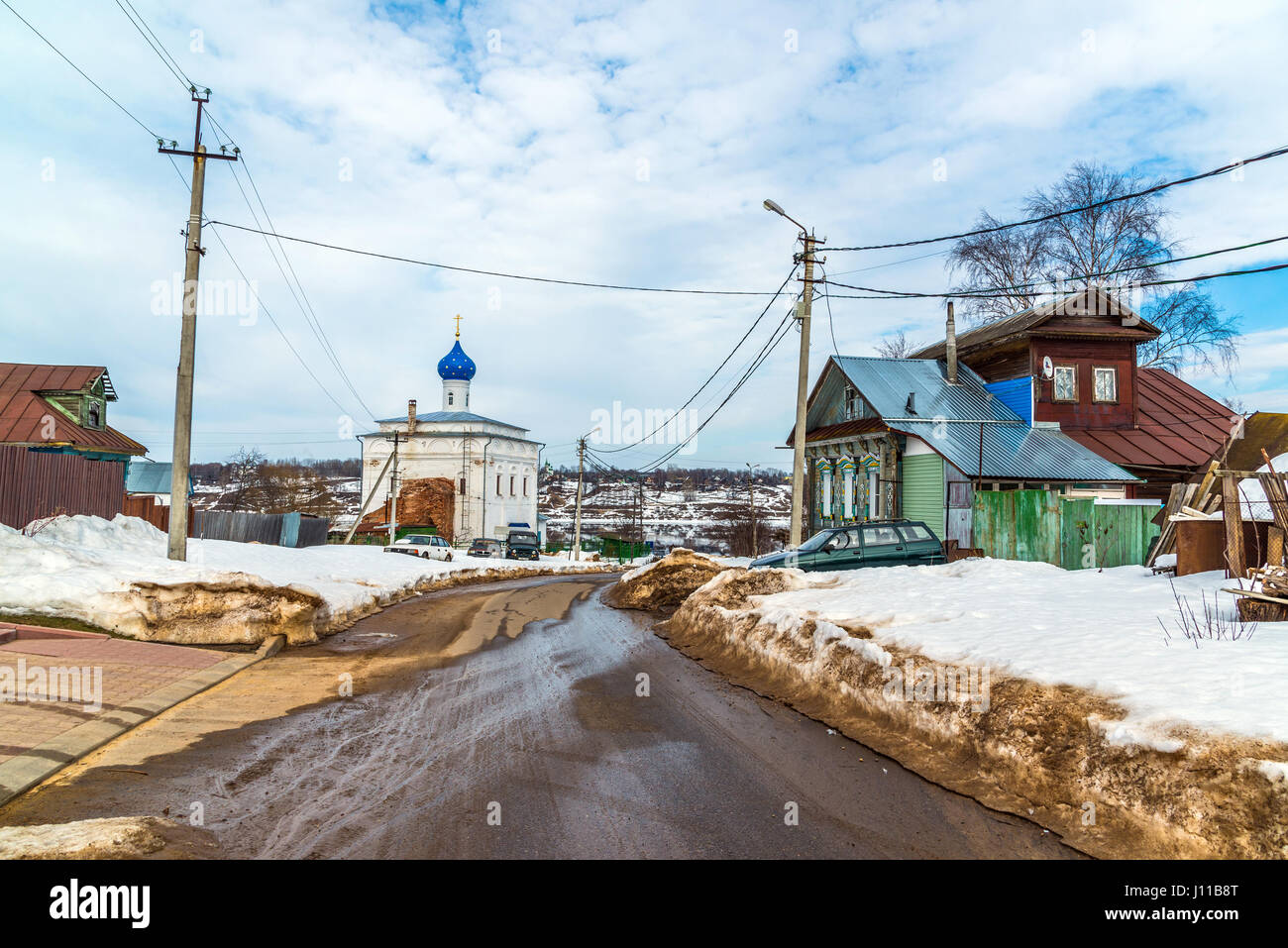 Tutaev, Russia - March 28, 2016. Architecture and general view of town ...