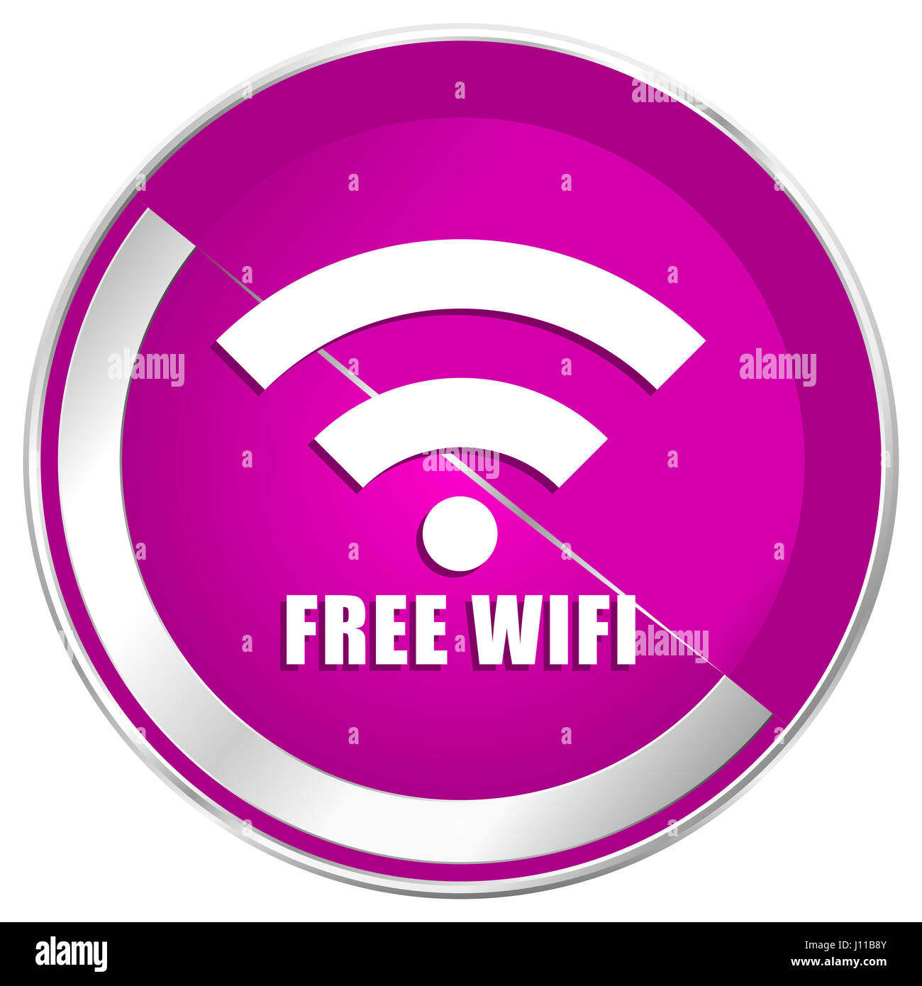 Free wifi web design violet silver metallic border internet icon Stock ...