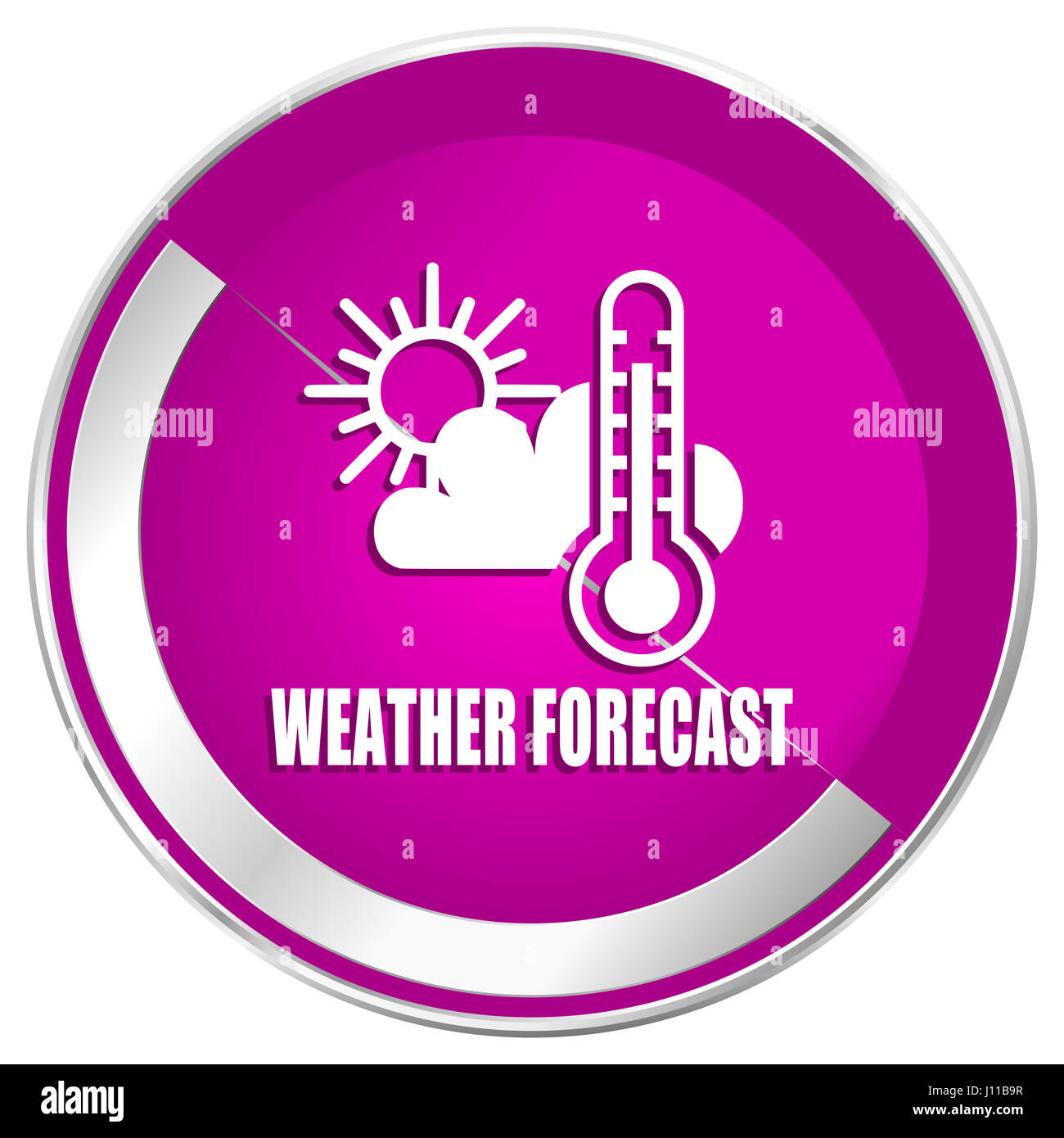 Weather forecast web design violet silver metallic border internet icon ...