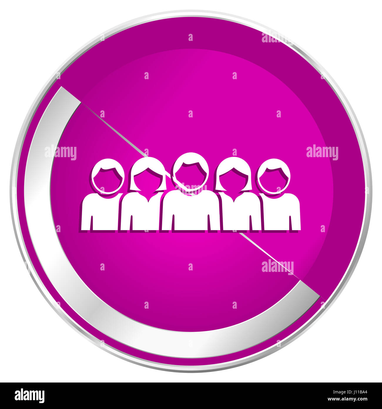 People web design violet silver metallic border internet icon Stock ...