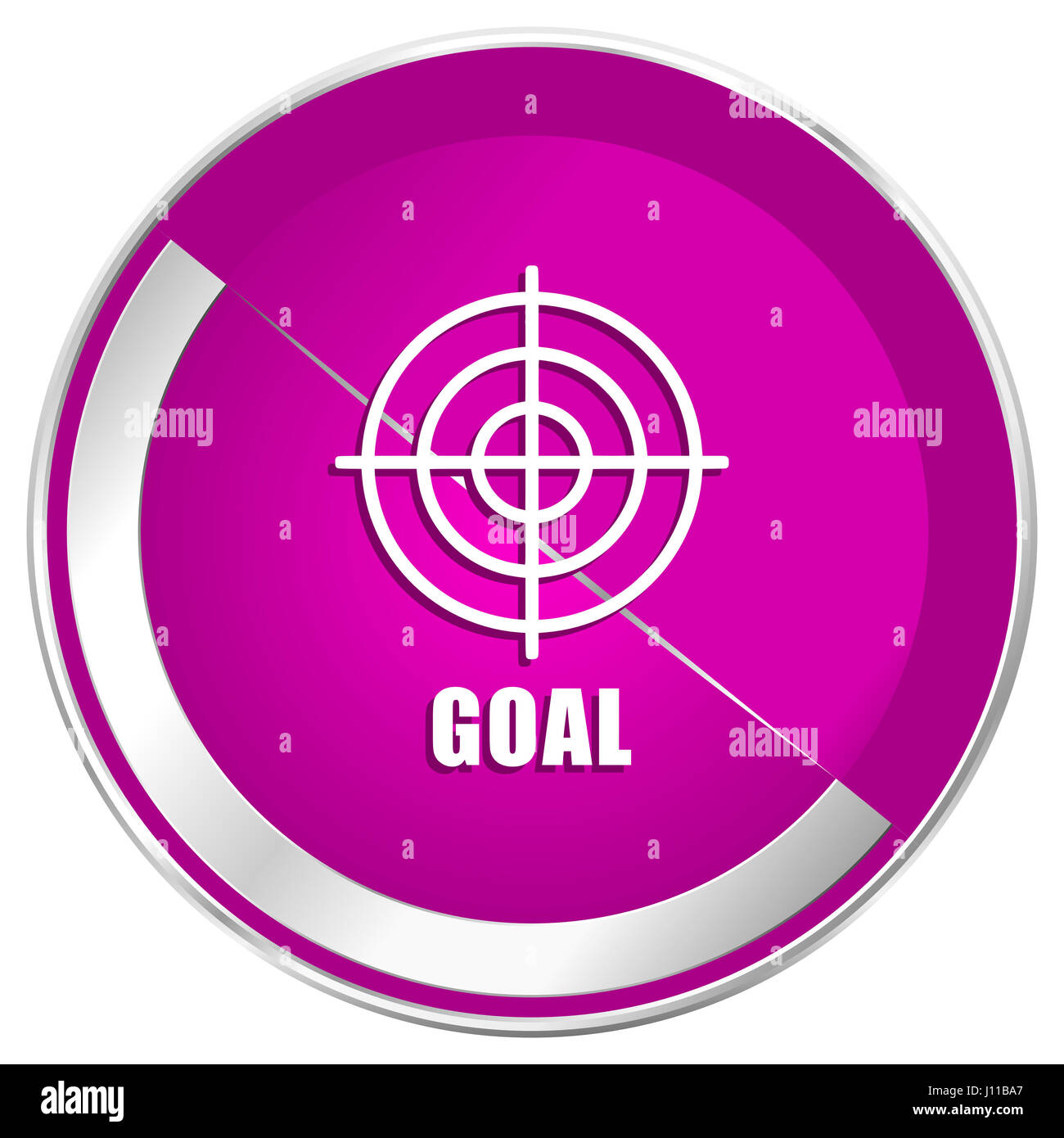 Goal web design violet silver metallic border internet icon Stock Photo ...