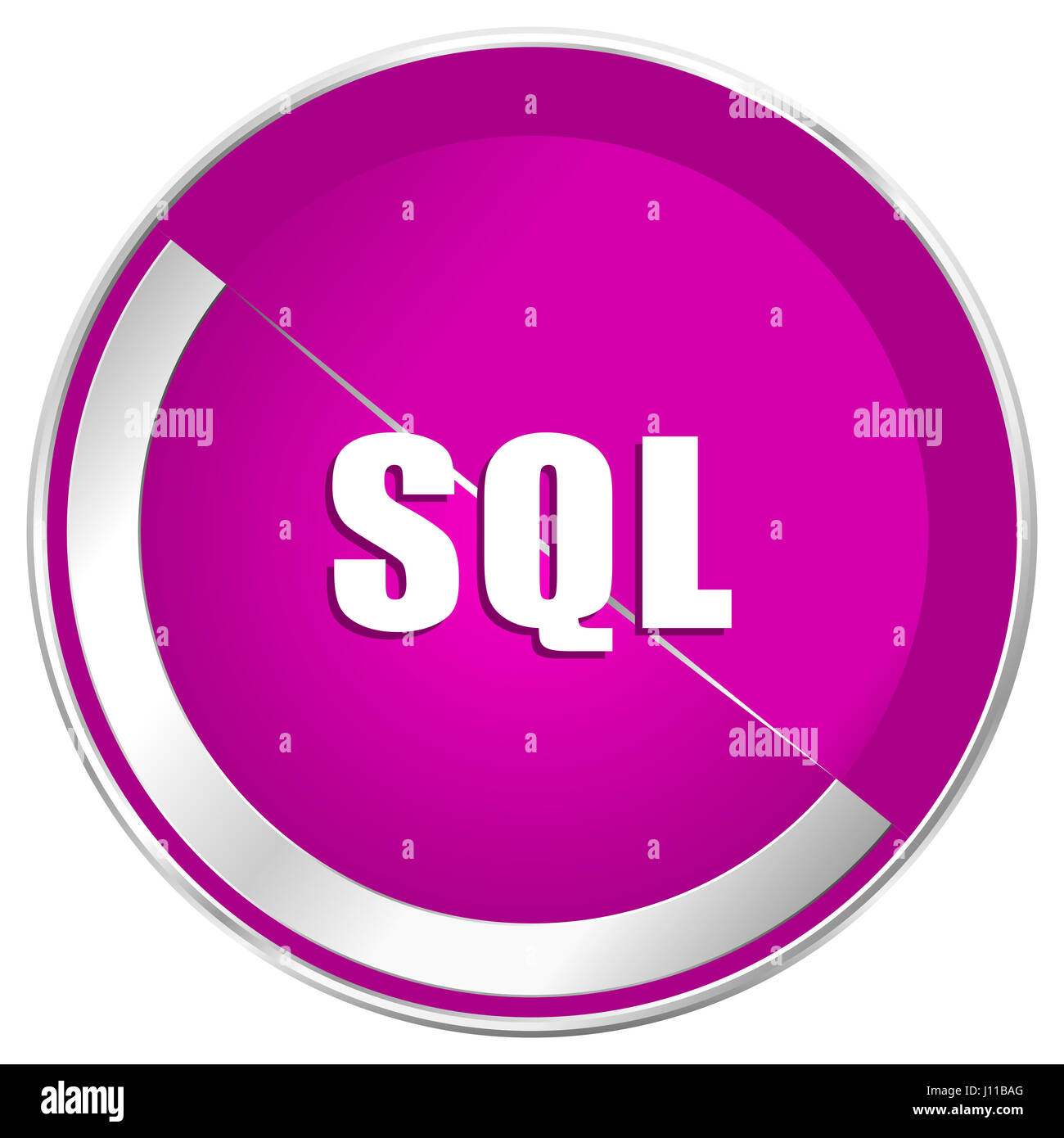 Sql web design violet silver metallic border internet icon Stock Photo ...