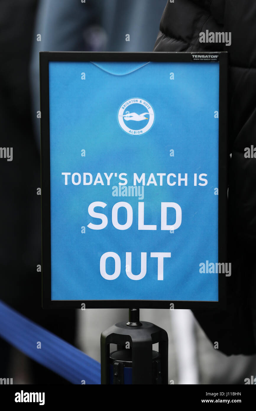 A sign reading "Today's Match Is Sold Out" before the Sky Bet ...