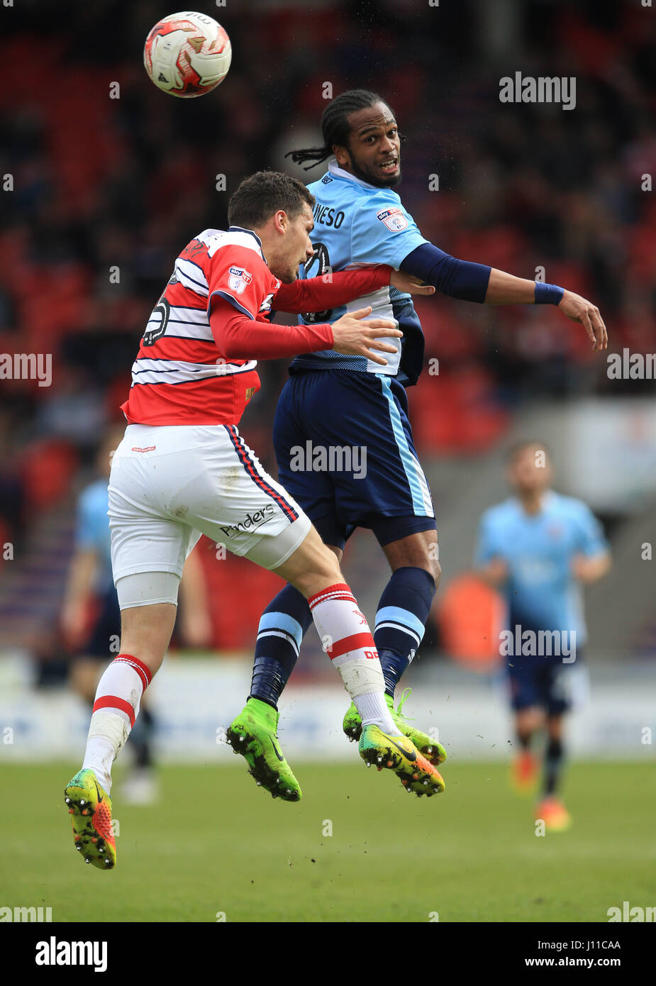 Doncaster Rovers Mathieu Baudry (left) and Blackpool's Nathan ...
