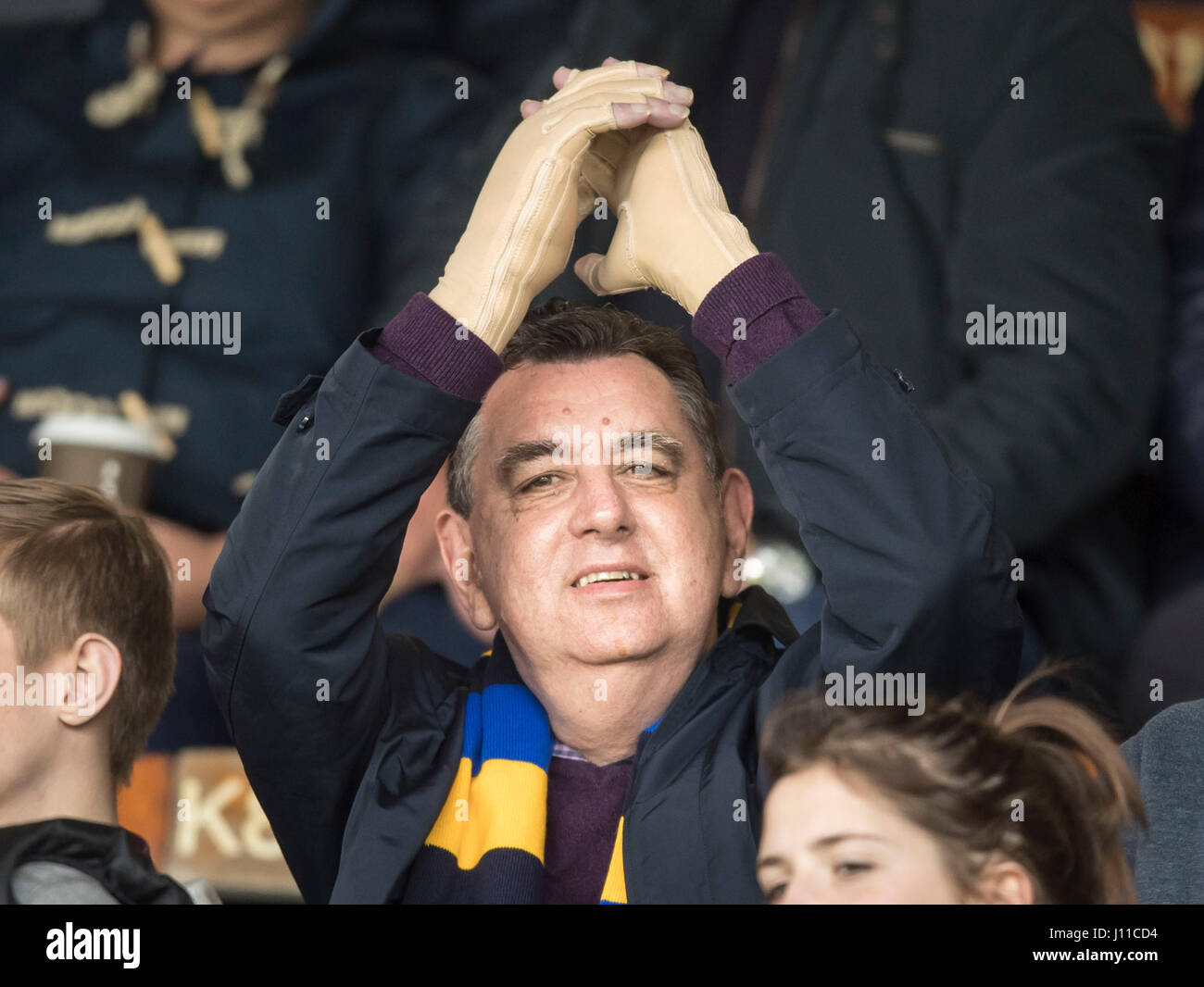 Chris King, the UK's first double hand transplant patient, applauds the ...