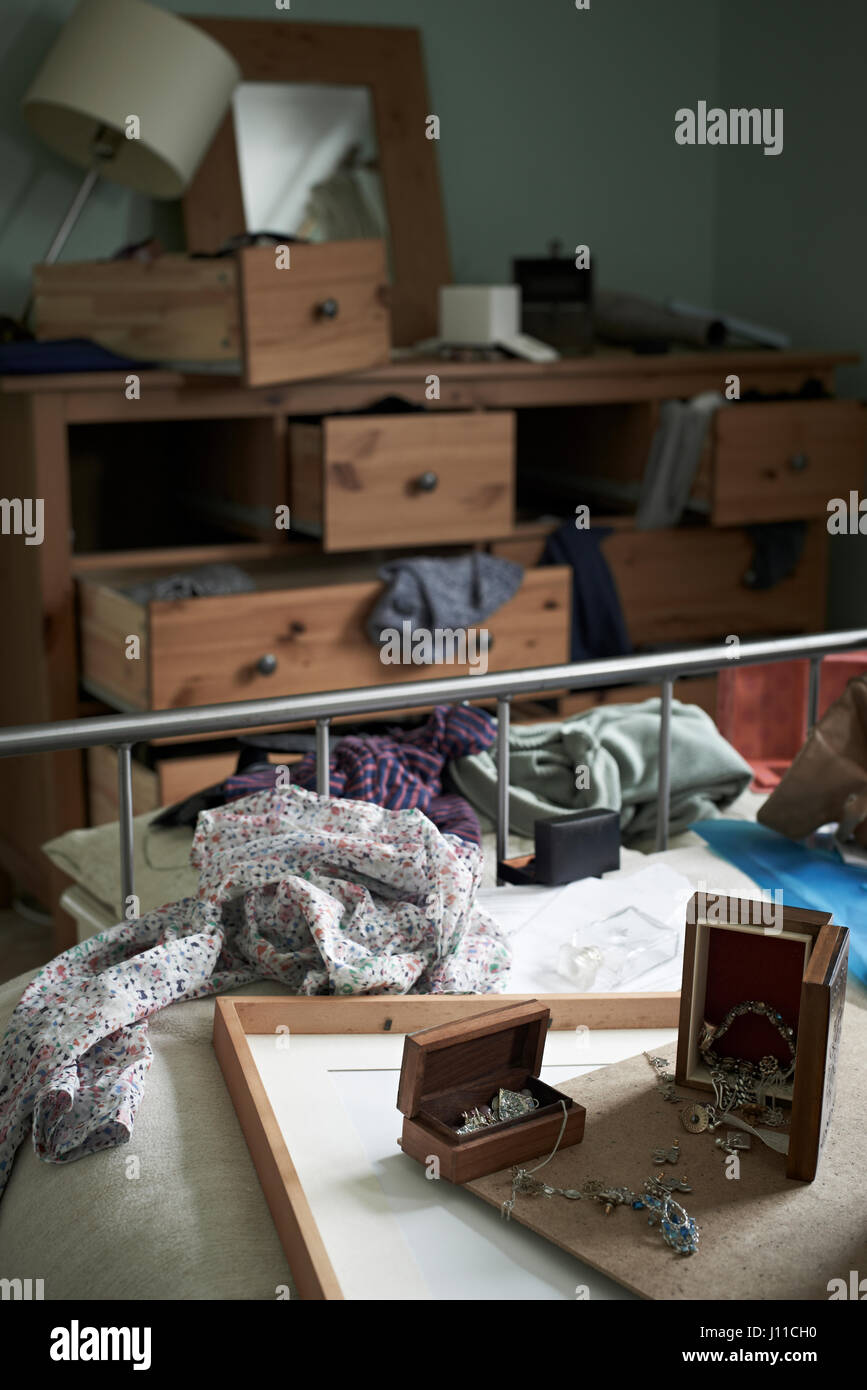 Bedroom Ransacked During Burglary Stock Photo - Alamy
