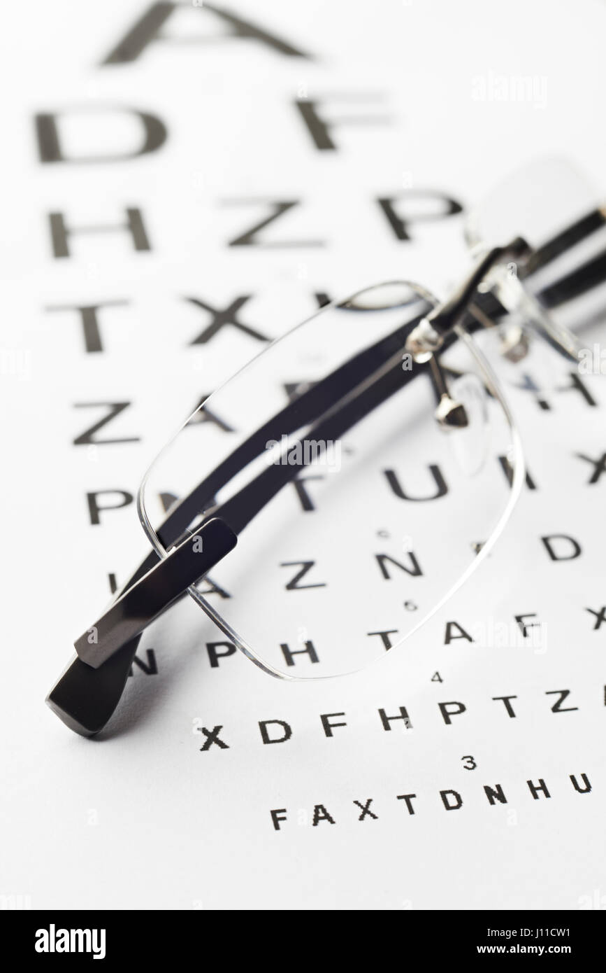 Eye test chart and eyeglasses hi-res stock photography and images - Alamy