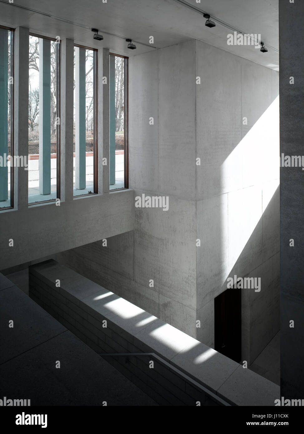 Detail of interior stairway with loggia window. Literaturmuseum der ...