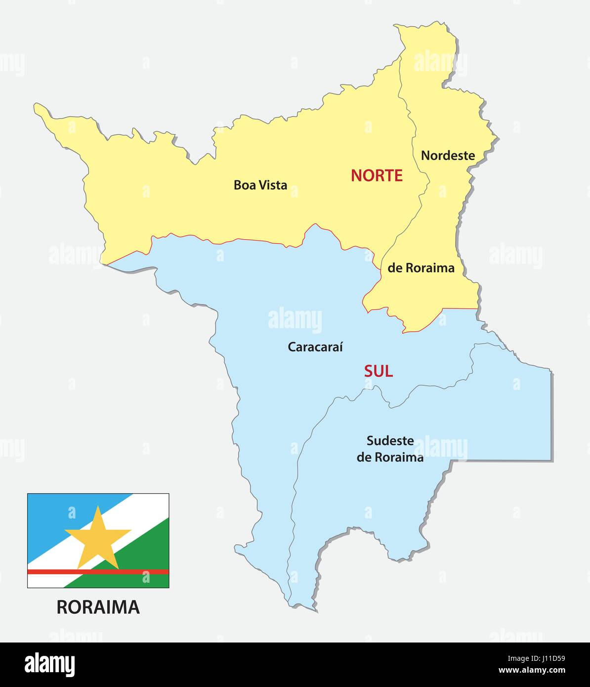 roraima administrative and political map with flag Stock Vector Image & Art - Alamy