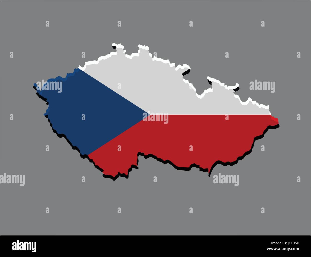 Czech Republic map vector with the czech flag Stock Vector Image & Art ...